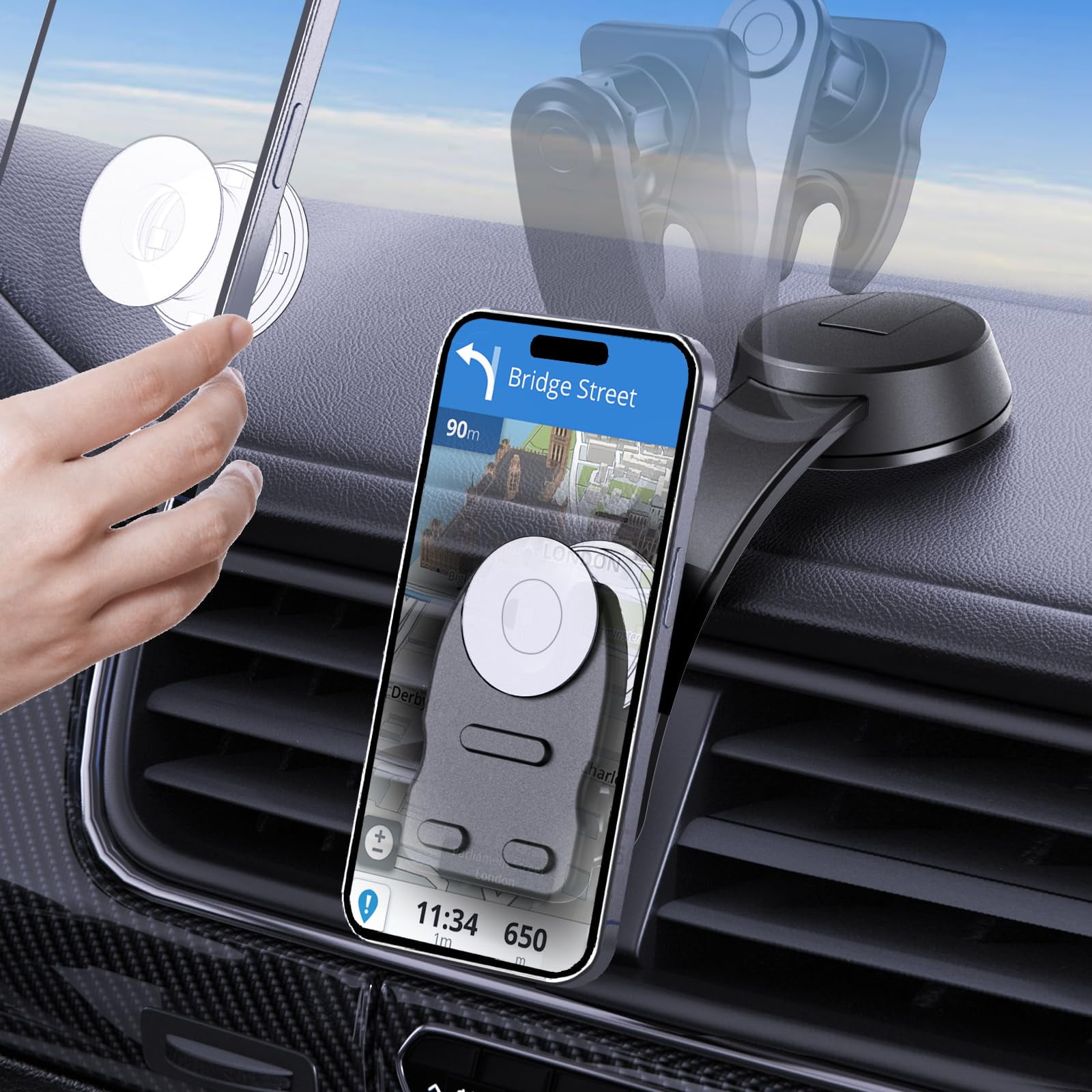 JCBAKC Socket Car Mount SSF20 for Dashboard Windshield,Bendable Car ...