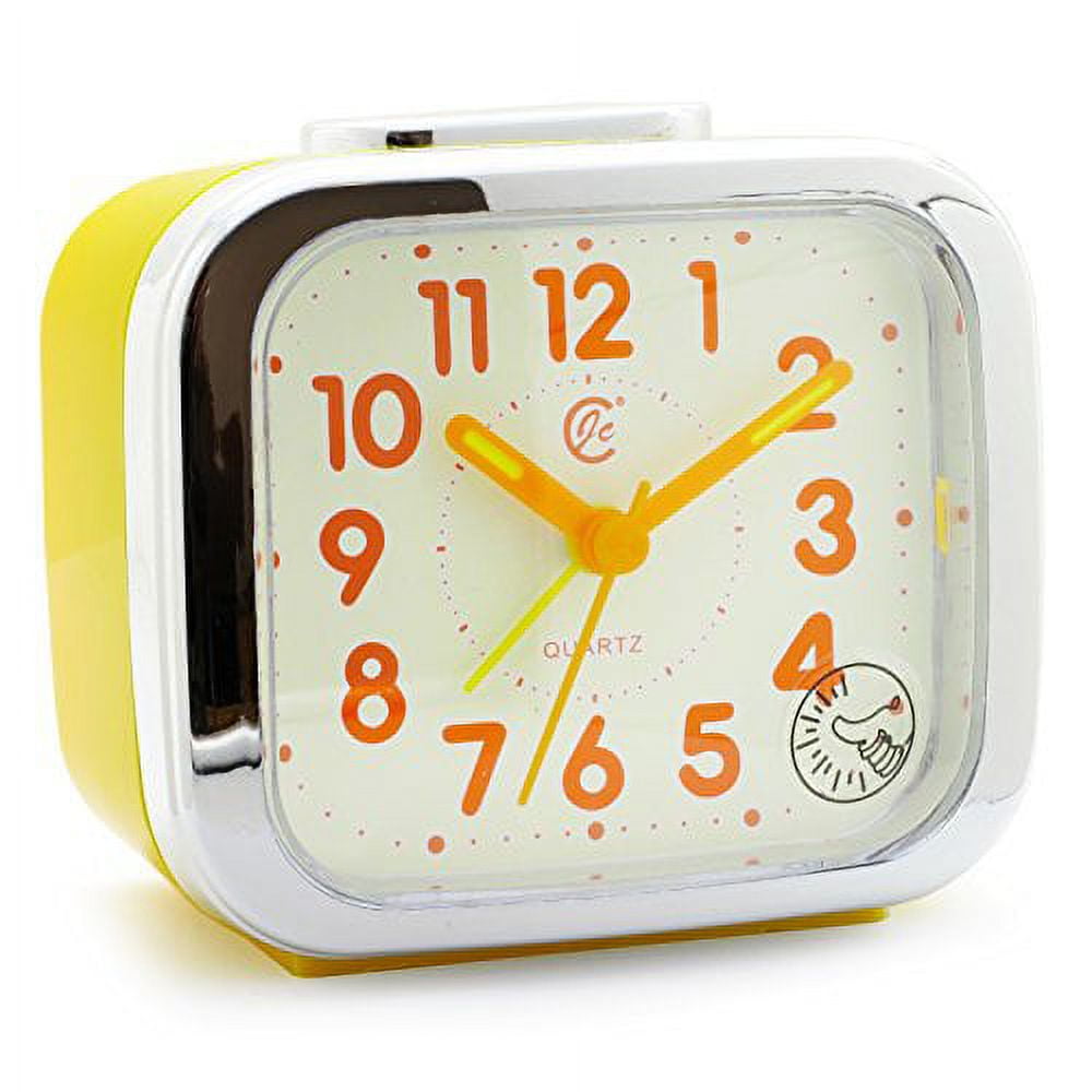 JCC Two Alarm Sound LED Night Light Quartz Analog Non Ticking Sweep ...