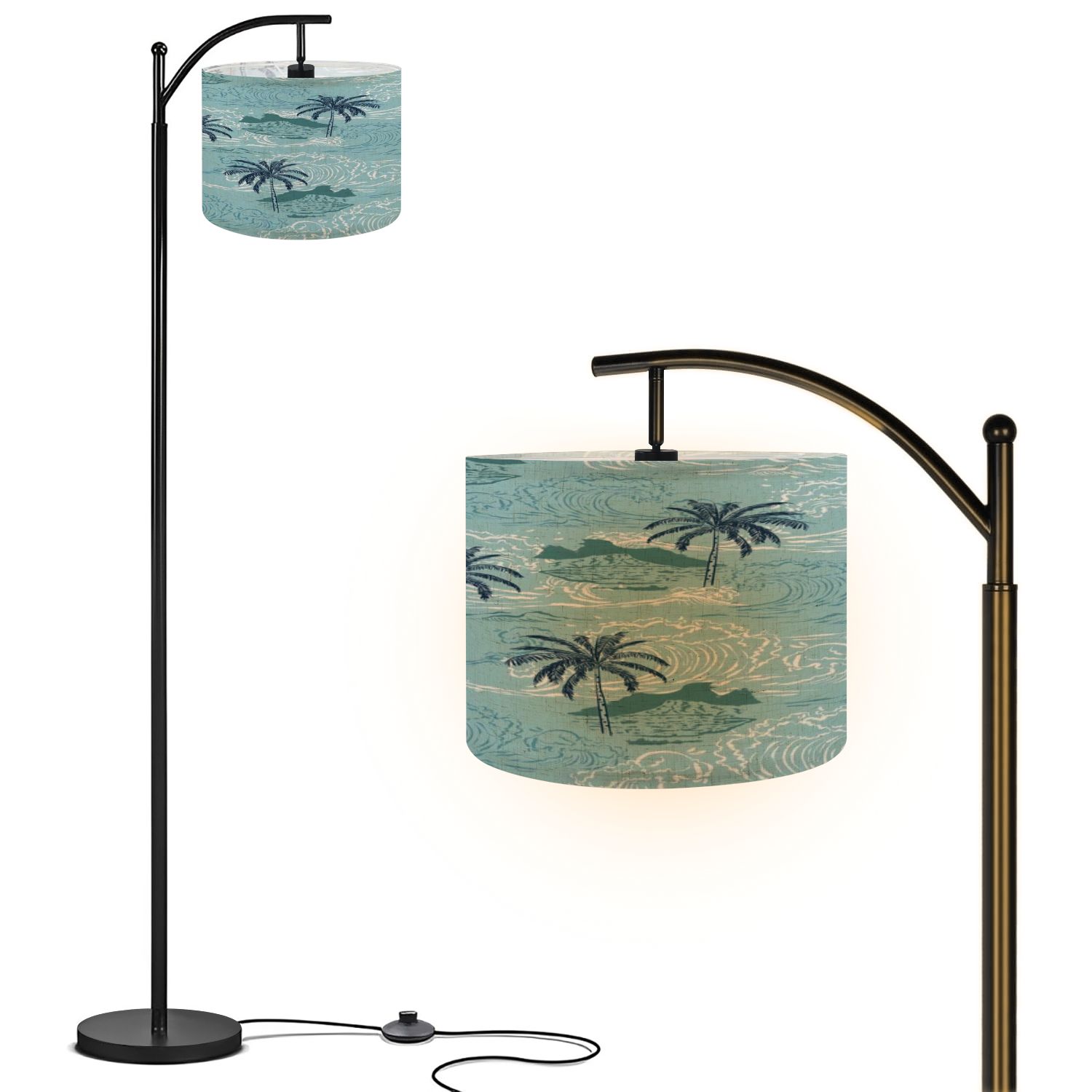 JCFANGALLERY 60" Modern Arc Floor Lamp Adjustable Theme Shade - 3 Color ...