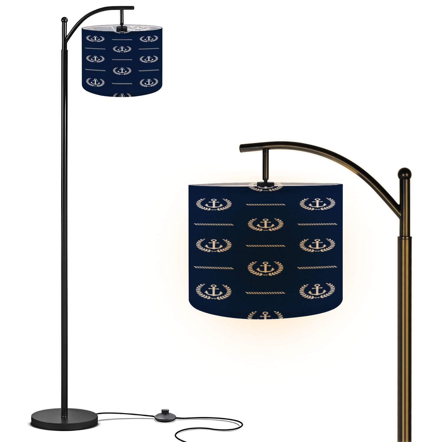 JCFANGALLERY 60" Modern Arc Floor Lamp Adjustable Theme Shade - 3 Color ...