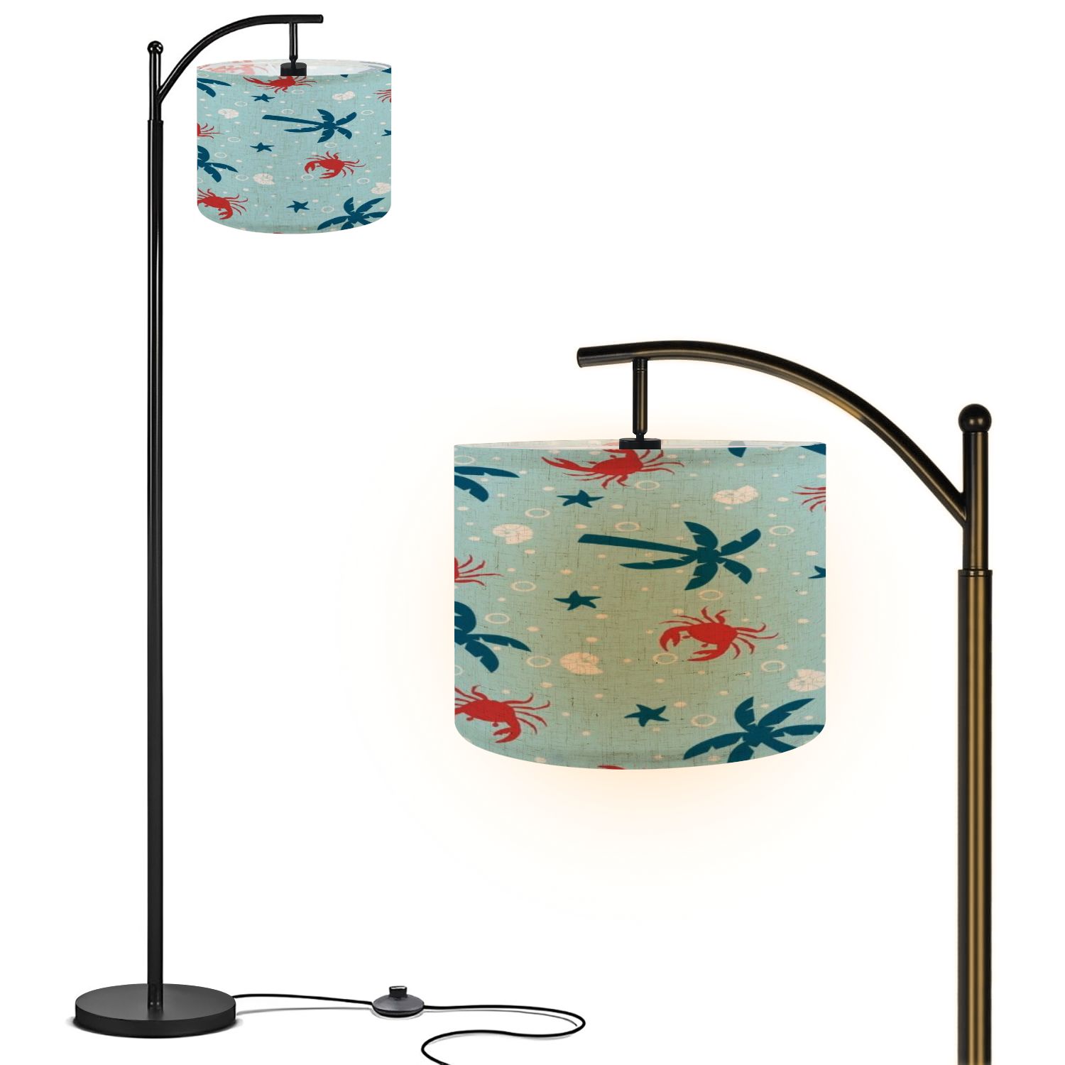 JCFANGALLERY 60" Modern Arc Floor Lamp Adjustable Theme Shade - 3 Color ...