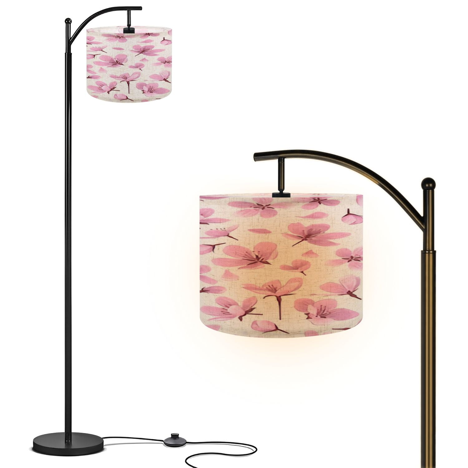 JCFANGALLERYArc Floor Lamps Cherry blossom flowers seamless pattern ...