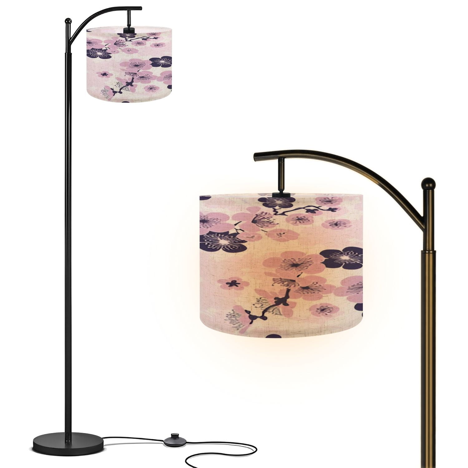 JCFANGALLERYArc Floor Lamps laconic cherry blossom seamless pattern ...