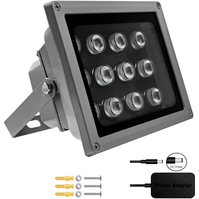 JCHENG Infrared Light 12-Led IR Illuminator Long Range for 850nm Night ...