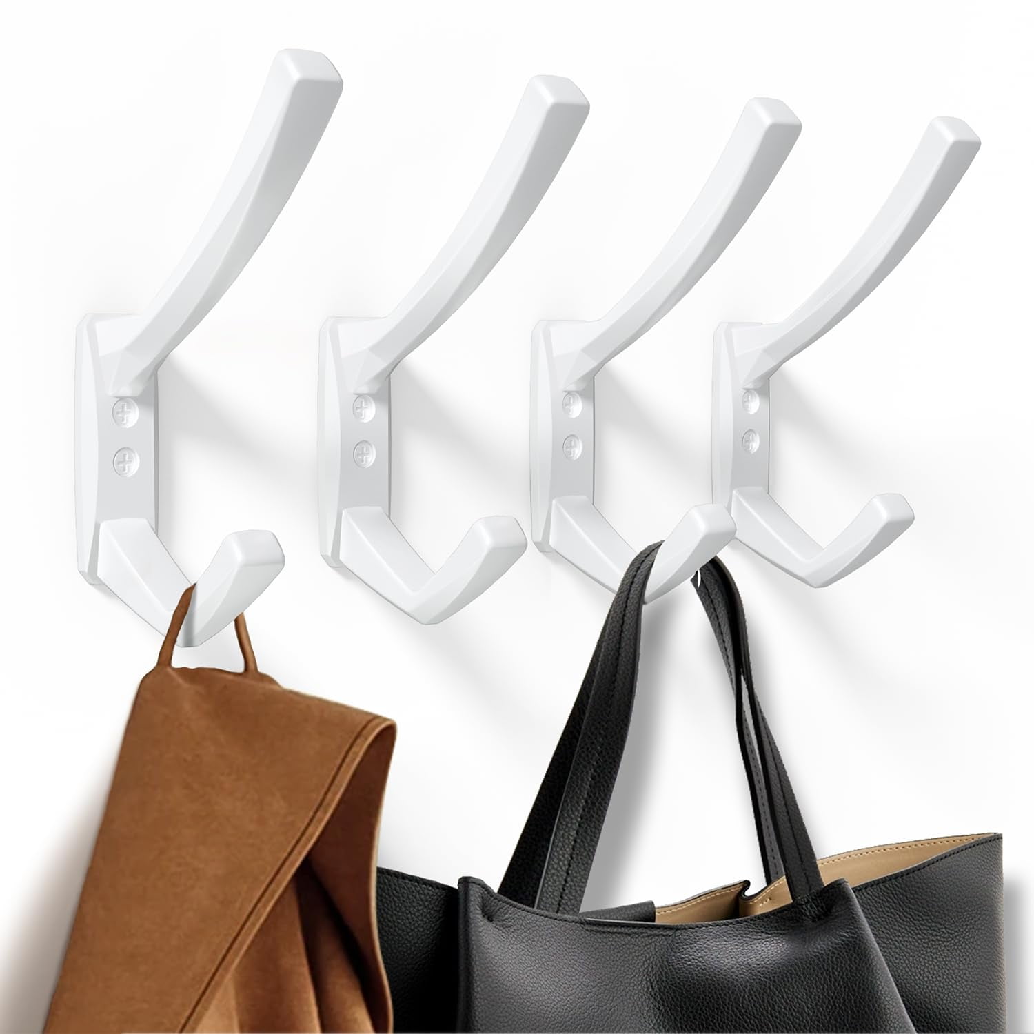 JCHOUS Heavy Duty Wall Hooks, 5.7 Inch Large Coat Hooks, Matte Towel ...