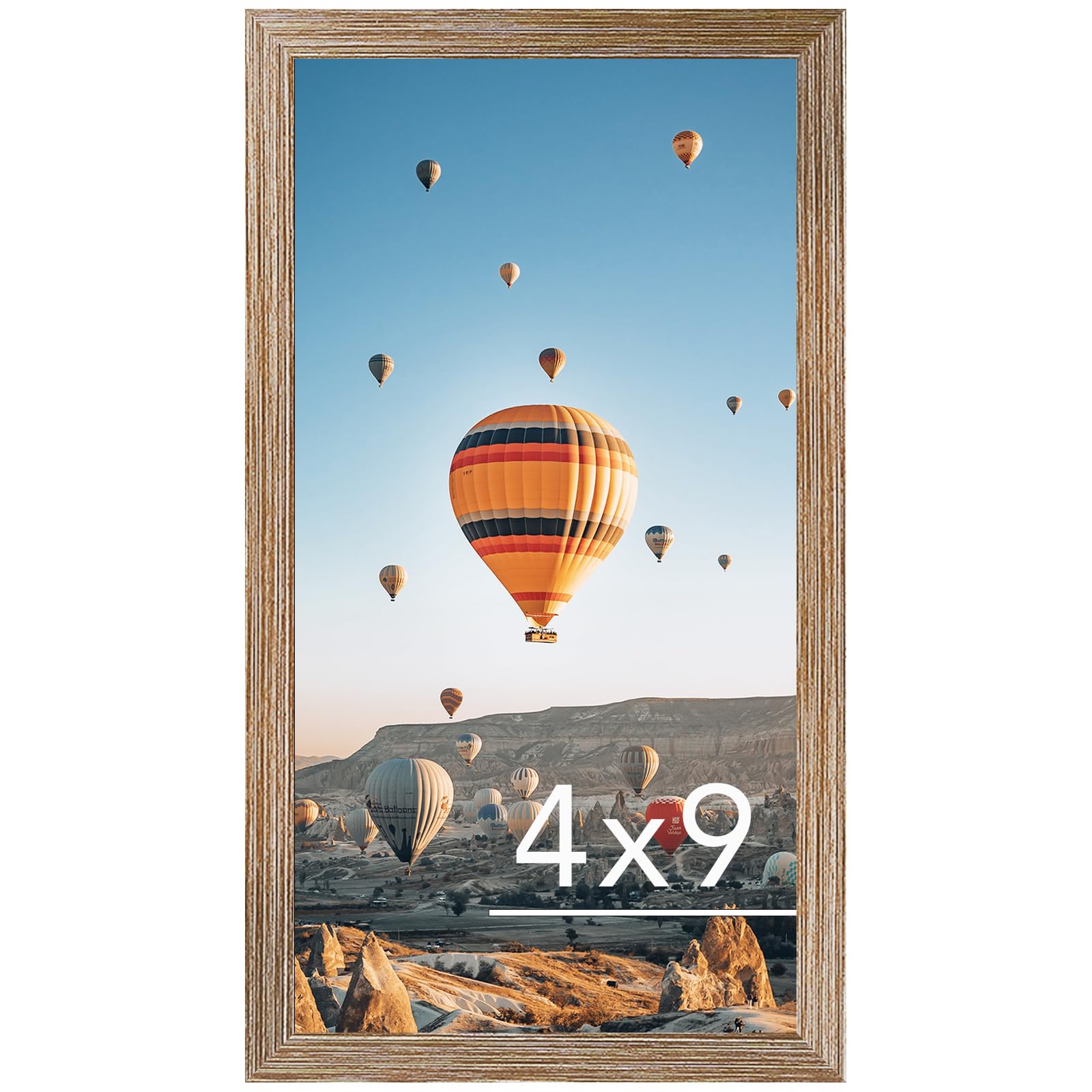 JCJMY 4x9 Picture Frame Rustic Brown for Wall Hanging or Tabletop, Wall Mounting Horizontally or ...