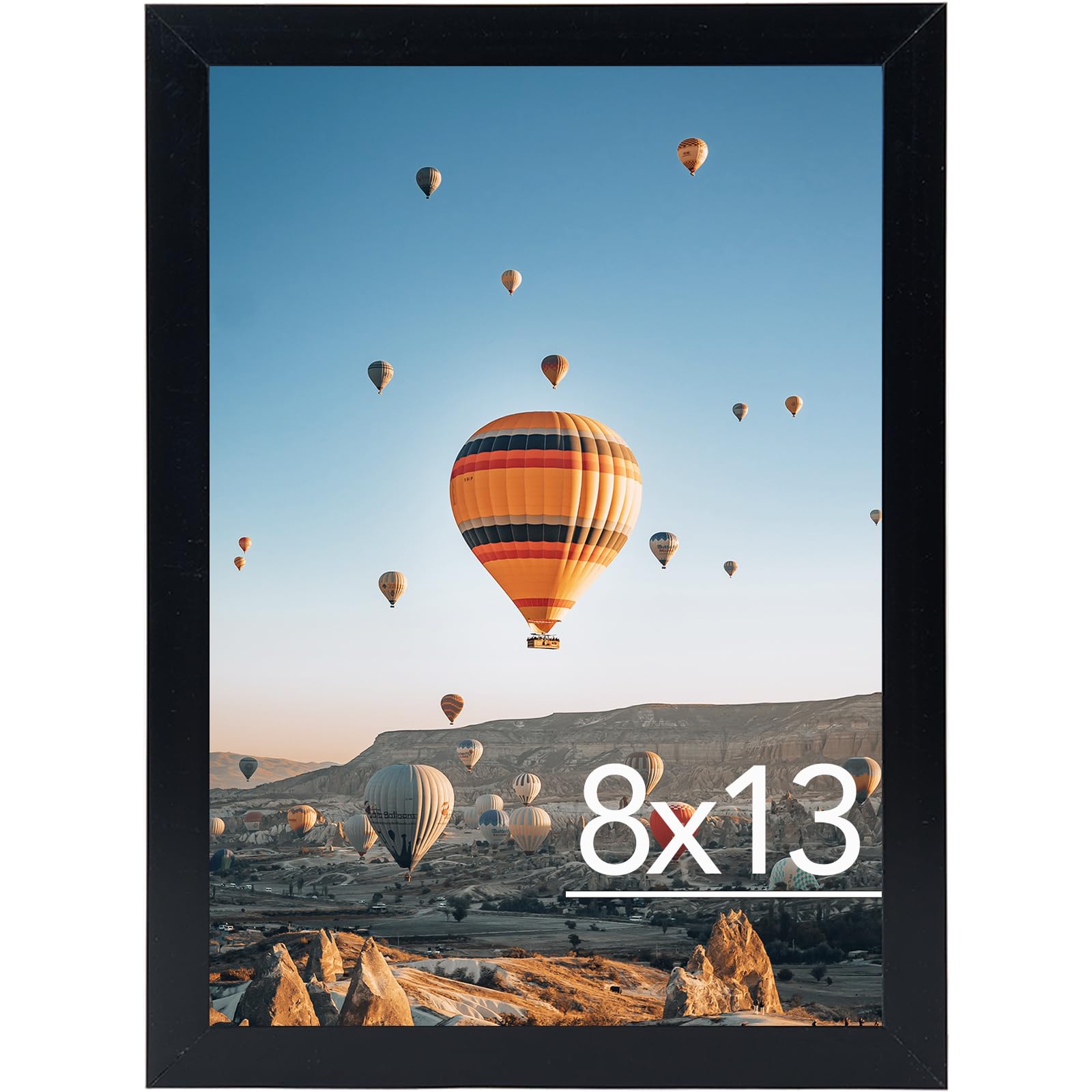JCJMY 8x13 Picture Frame Black for Wall Hanging or Tabletop, Wall Mounting Horizontally or ...