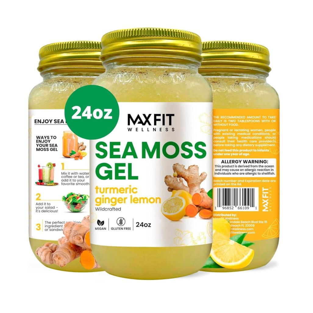 JCLP Sea Moss Gel Turmeric Ginger Lemon (25 Flavors) 24oz Wildсrafted ...