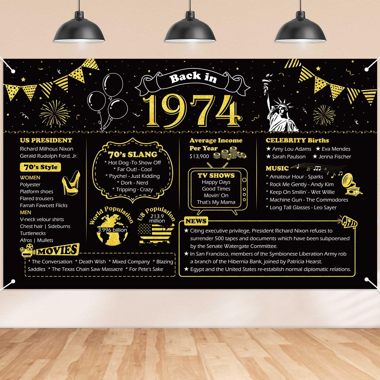 JCOOS Birthday Decorations, ZS23 Birthday Backdrop Birthday Banner for ...