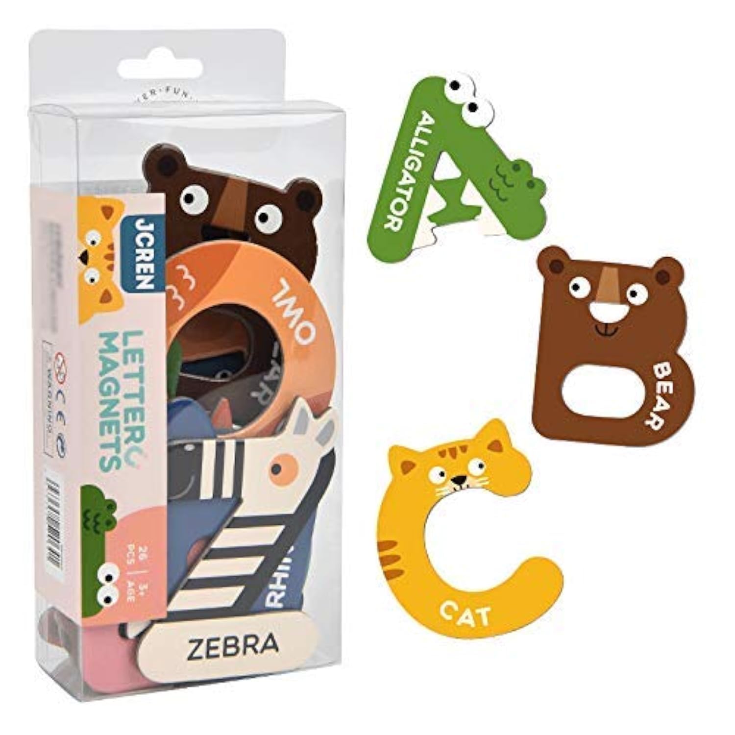 JCREN Jumbo Magnetic Letters STF9 Animals Alphabet Toys,Fridge Magnets ...