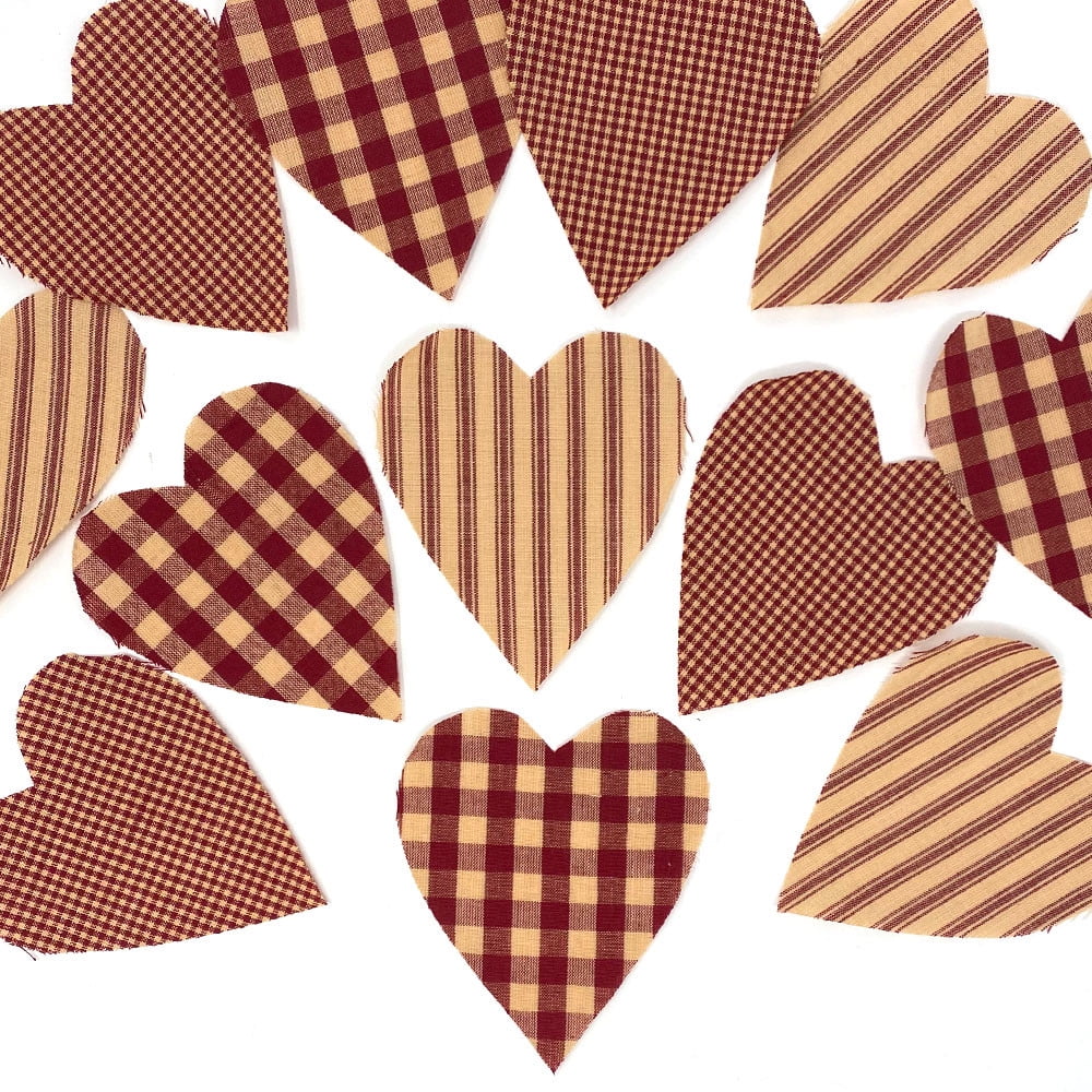 JCS 4" Precut Heart Shaped Homespun Fabric - Set of 12 - Walmart.com