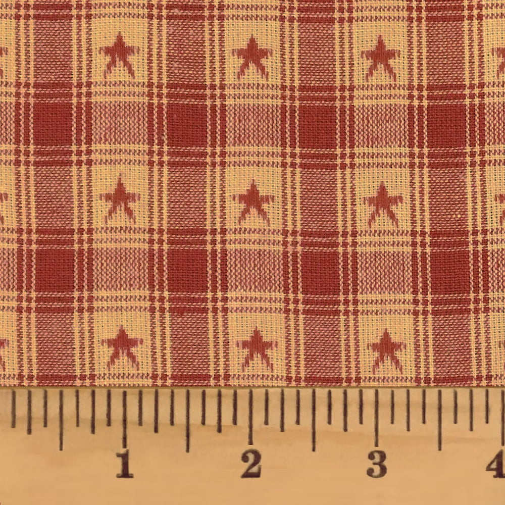 JCS Farmhouse Red Star Dobby Homespun Cotton Plaid Fabric Sold by the ...