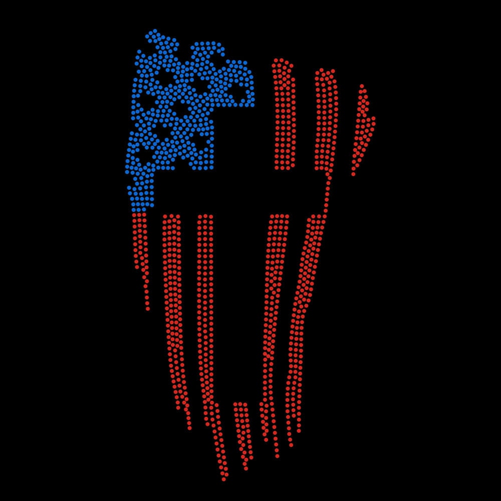 JCS Rhinestones American Flag Cross USA Christian Biker Faith America ...