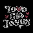 JCS Rhinestones Love Like Jesus Groovy Christian Bling Iron-on Sparkly ...