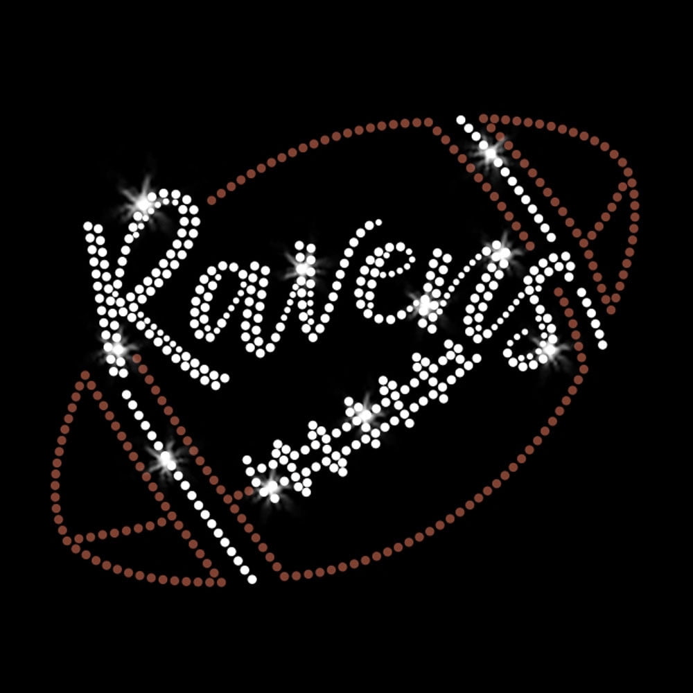 JCS Rhinestones Ravens Script Football Sparkly Bling Iron-on Clear ...
