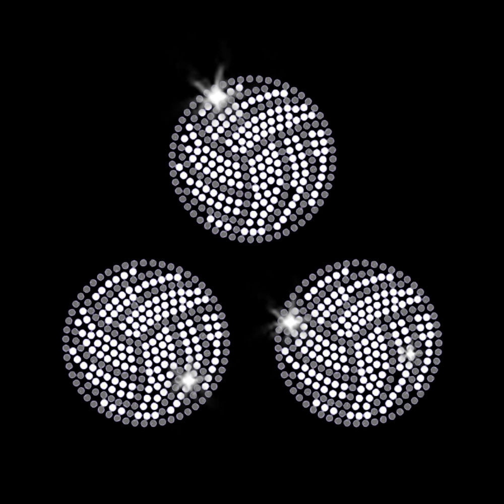 JCS Rhinestones Set of 3 Volleyball Balls Sparkly Small Bling Iron-on ...