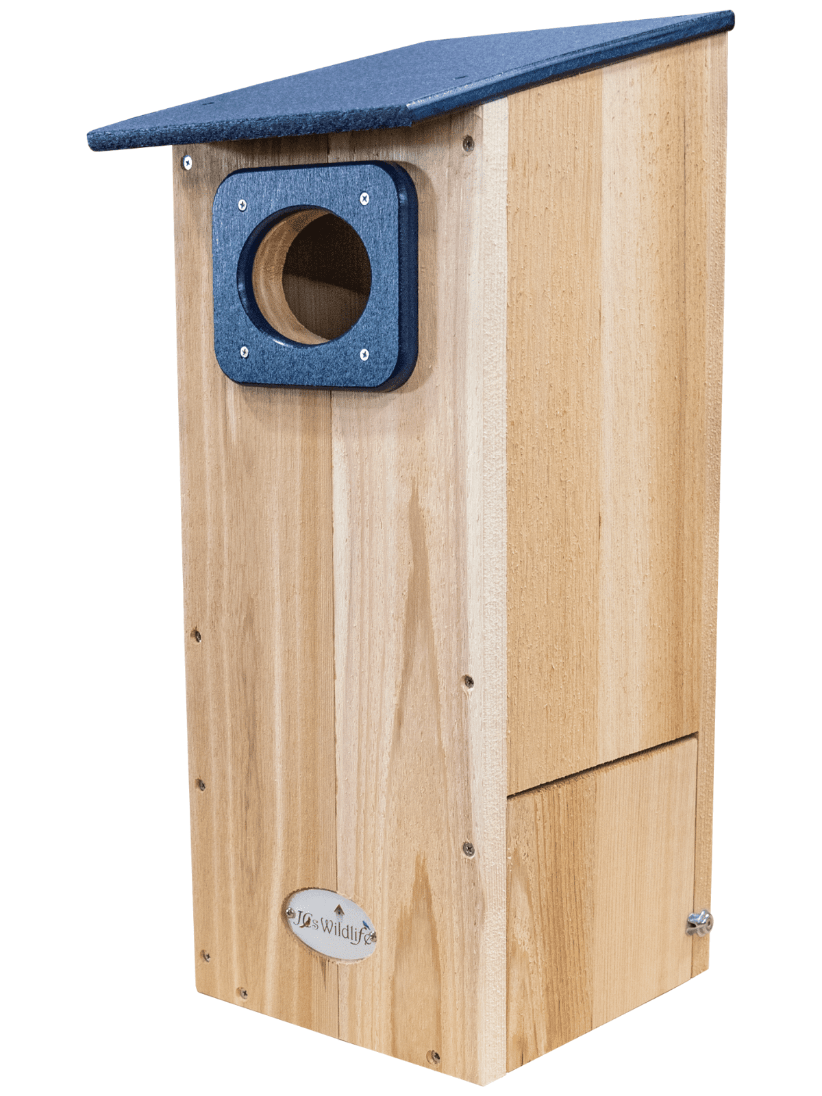 JCS Wildlife Cedar Wood Duck Nesting Box w/ Poly Lumber Roof (blue ...