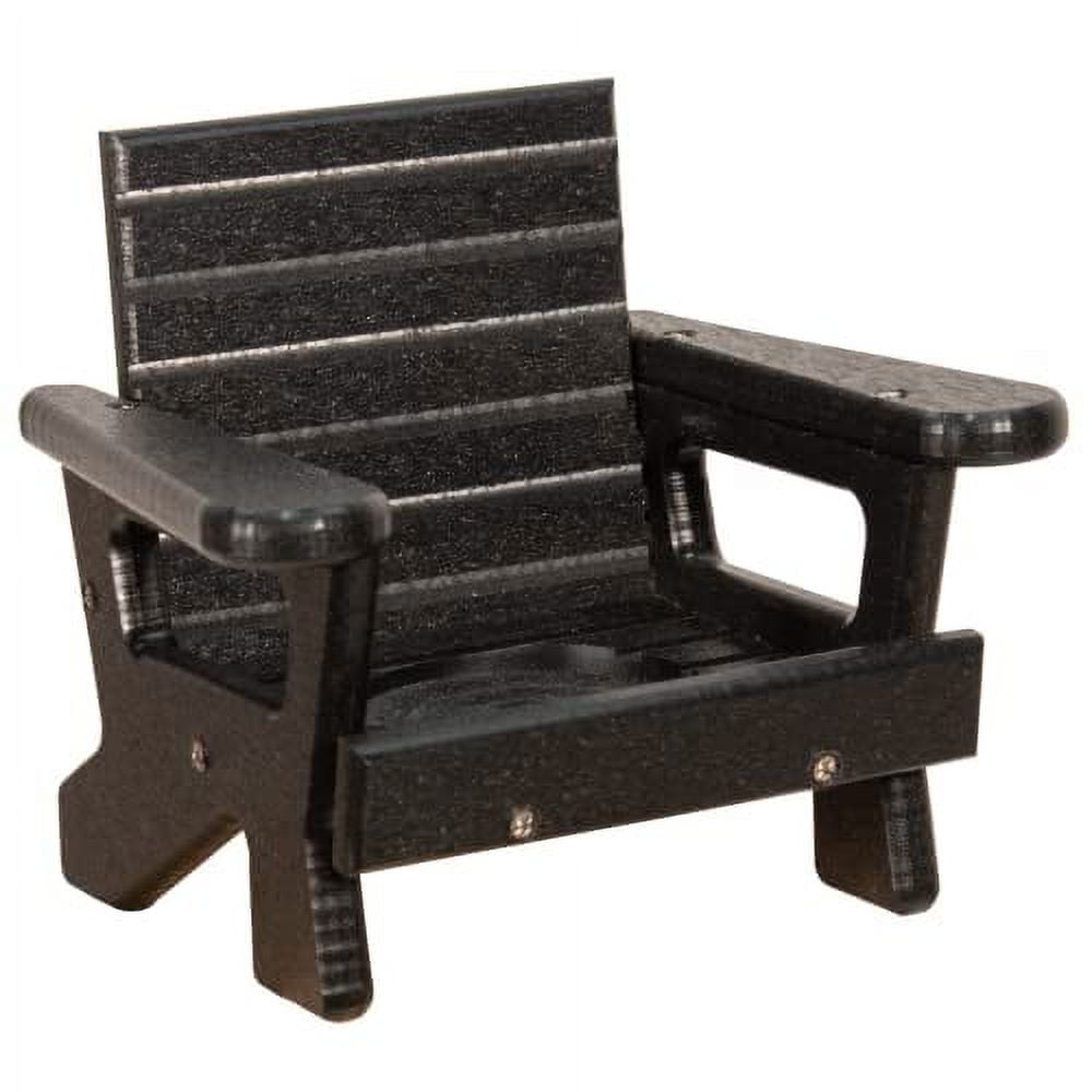 JCS Wildlife Mini Black Adirondack Chair Candle or Drink Holder, Lake ...