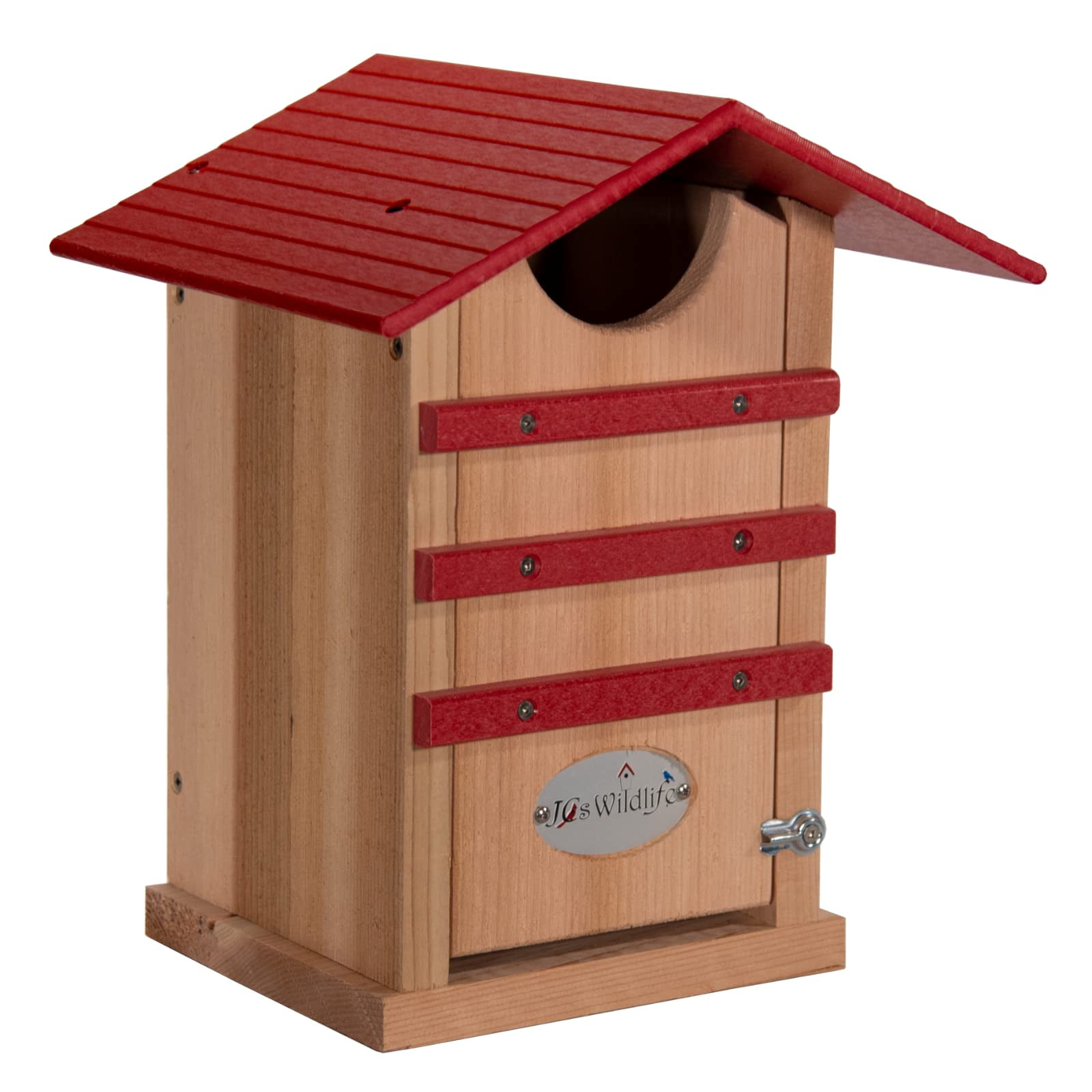 JCs Wildlife Wooden Birdhouse - Screech & Saw-Whet Owl Nesting Box with ...