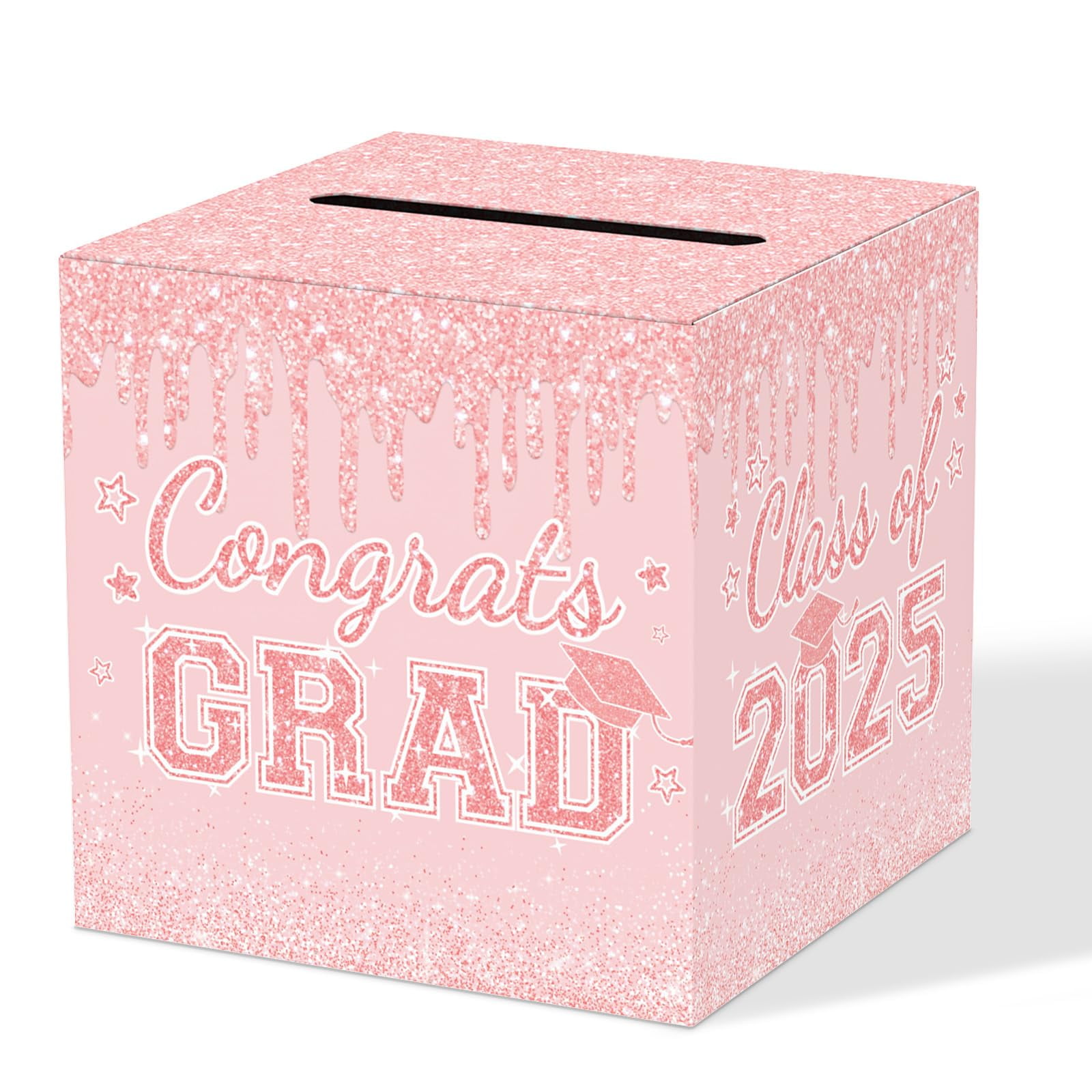 JCTHKUKU Pink Graduation Congrats Card Box, 2025 Rose Gold Graduation ...