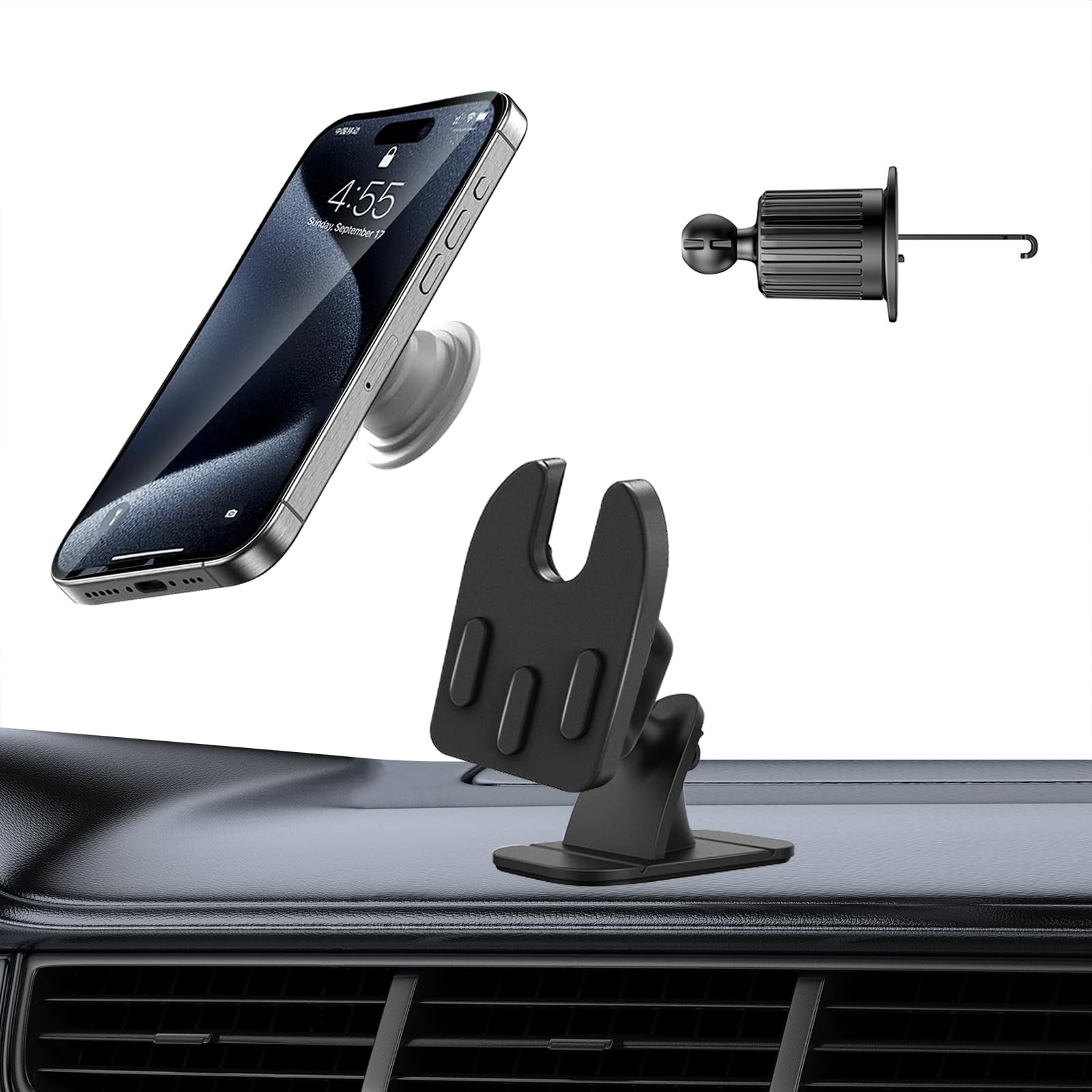 JCTRIWAY Vent or Dashboard Car Phone Mount for Popsocket, Dashboard ...