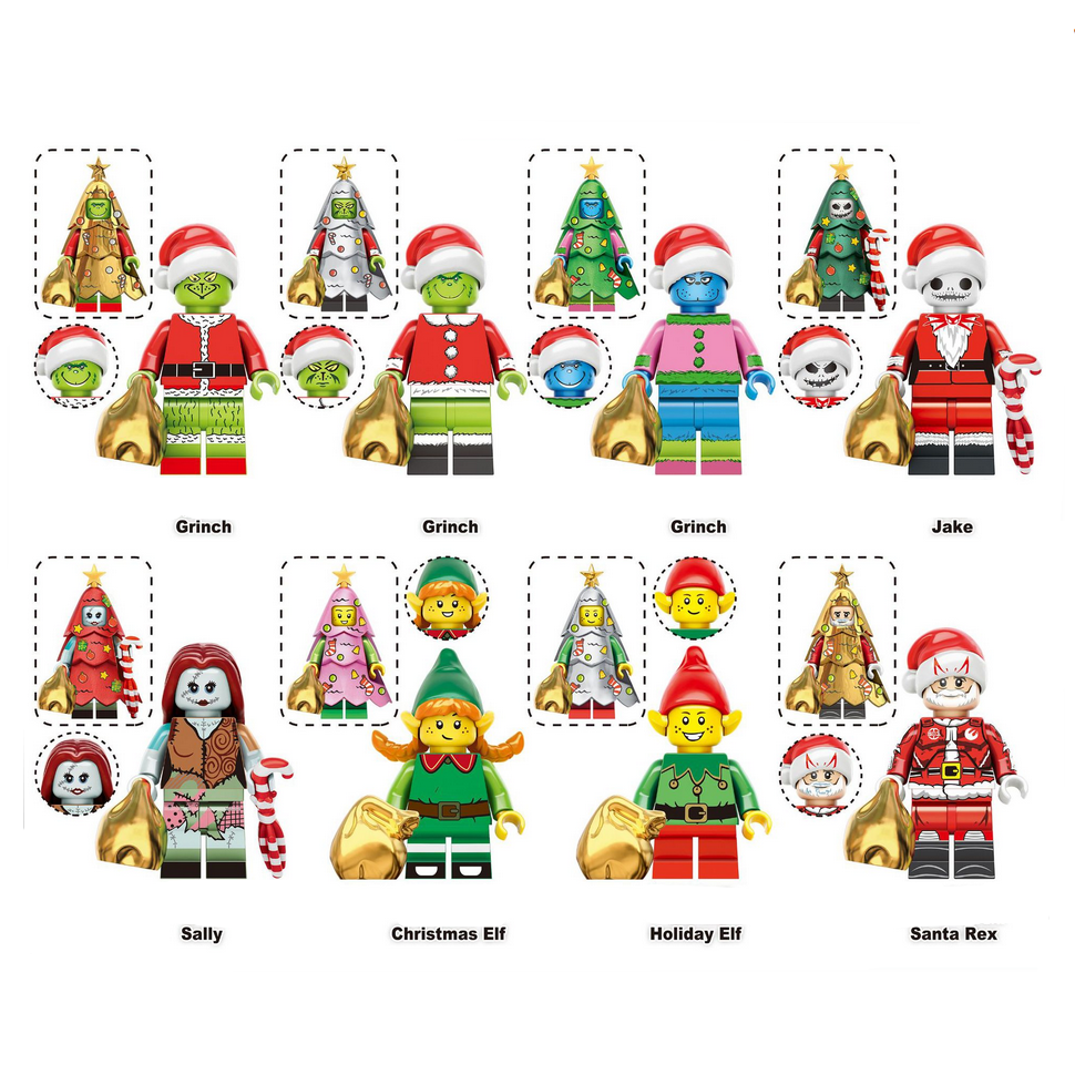 JCToys 8Pcs/Set Grinch Building Blocks Toys, New Grinch Christmas ...