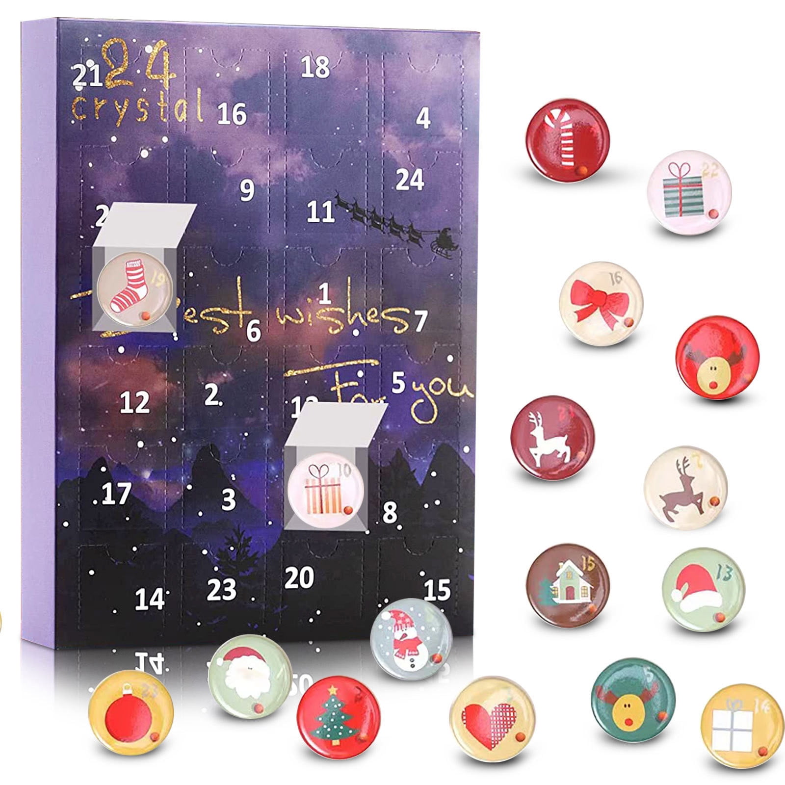 JCToys Christmas Advent Calendar 2025 with 24 Collectible Medals & Pins ...