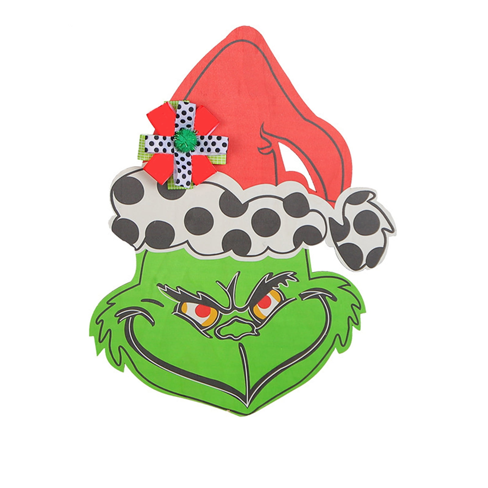 JCToys Christmas Grinch Stink Stank Stunk Front Door Sign, Xmas Gift Green Wood Door Hanger ...