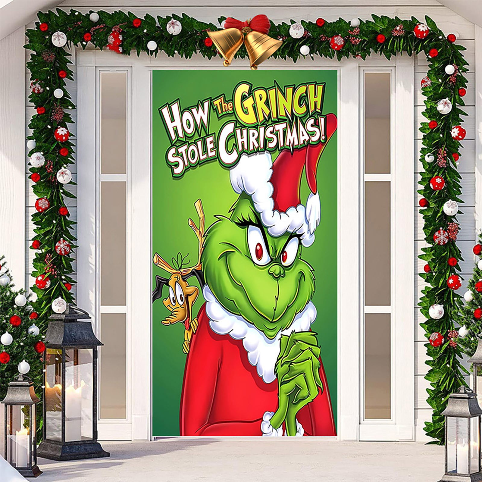 JCToys Grinch Christmas Door Cover & Banner Welcome to Grinch Door ...