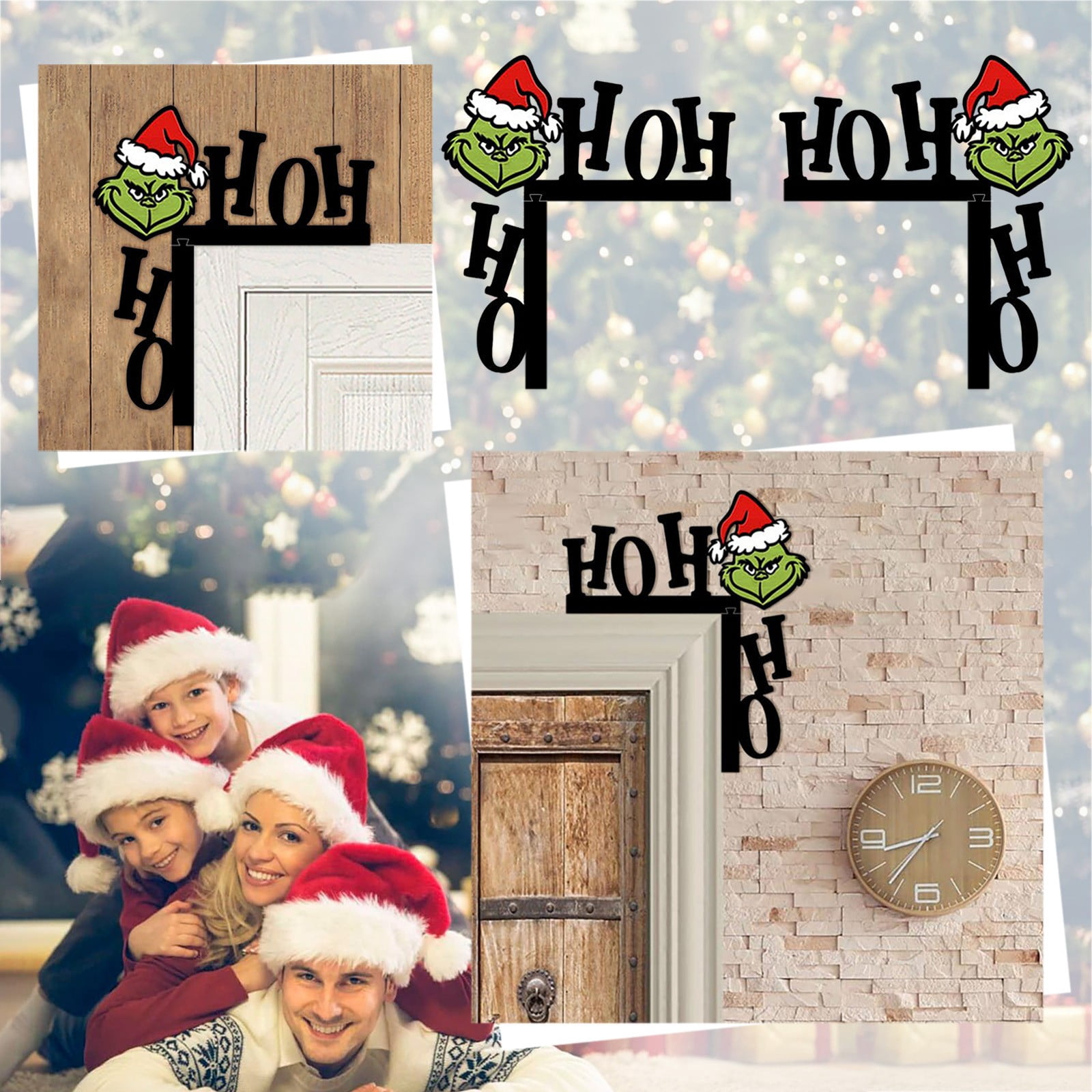 JCToys Grinch Christmas Door Toppers Funny Christmas Door/Window Grinch ...