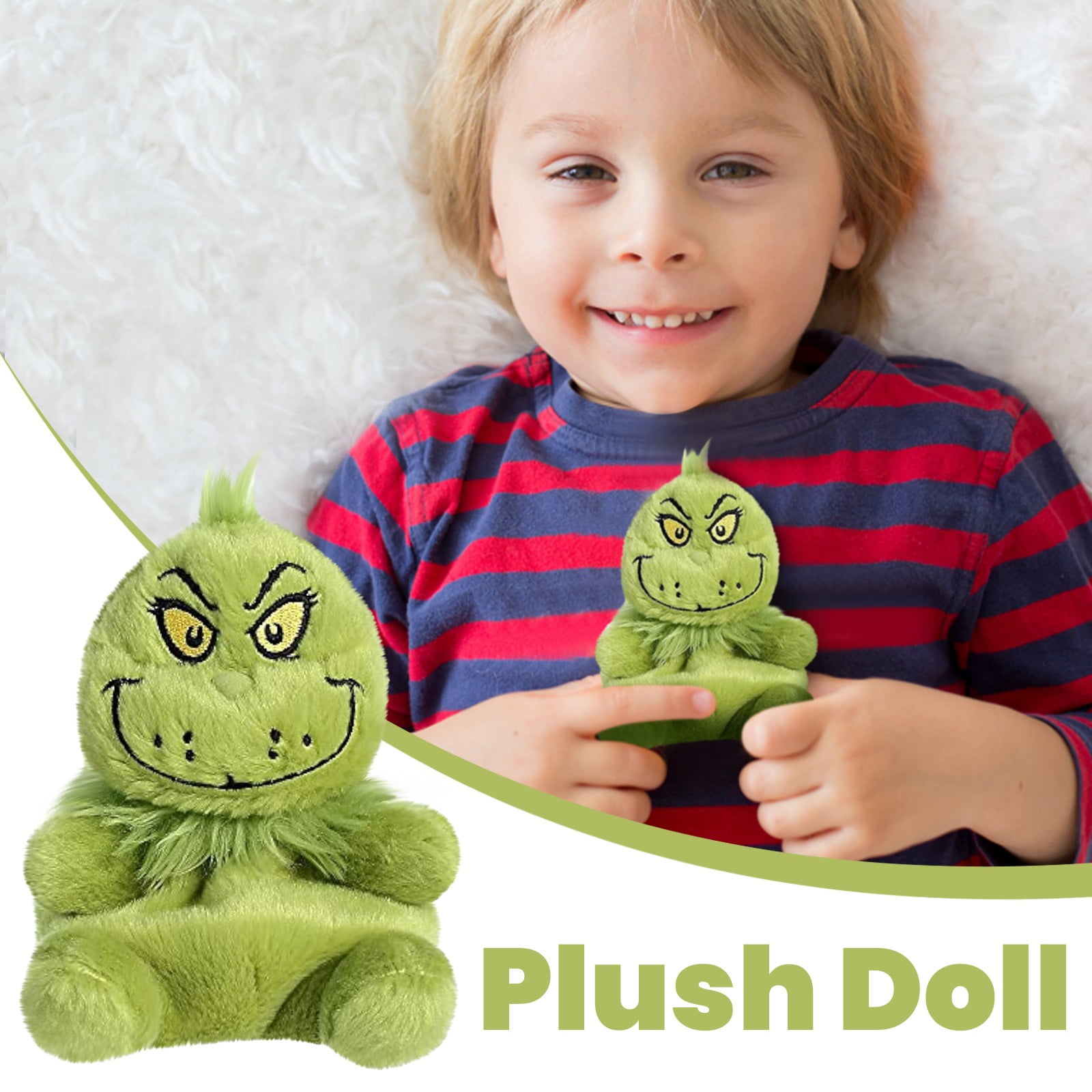 JCToys Grinch Christmas Plush Doll, Soft Cartoon Rag Doll Style Toy, PP ...