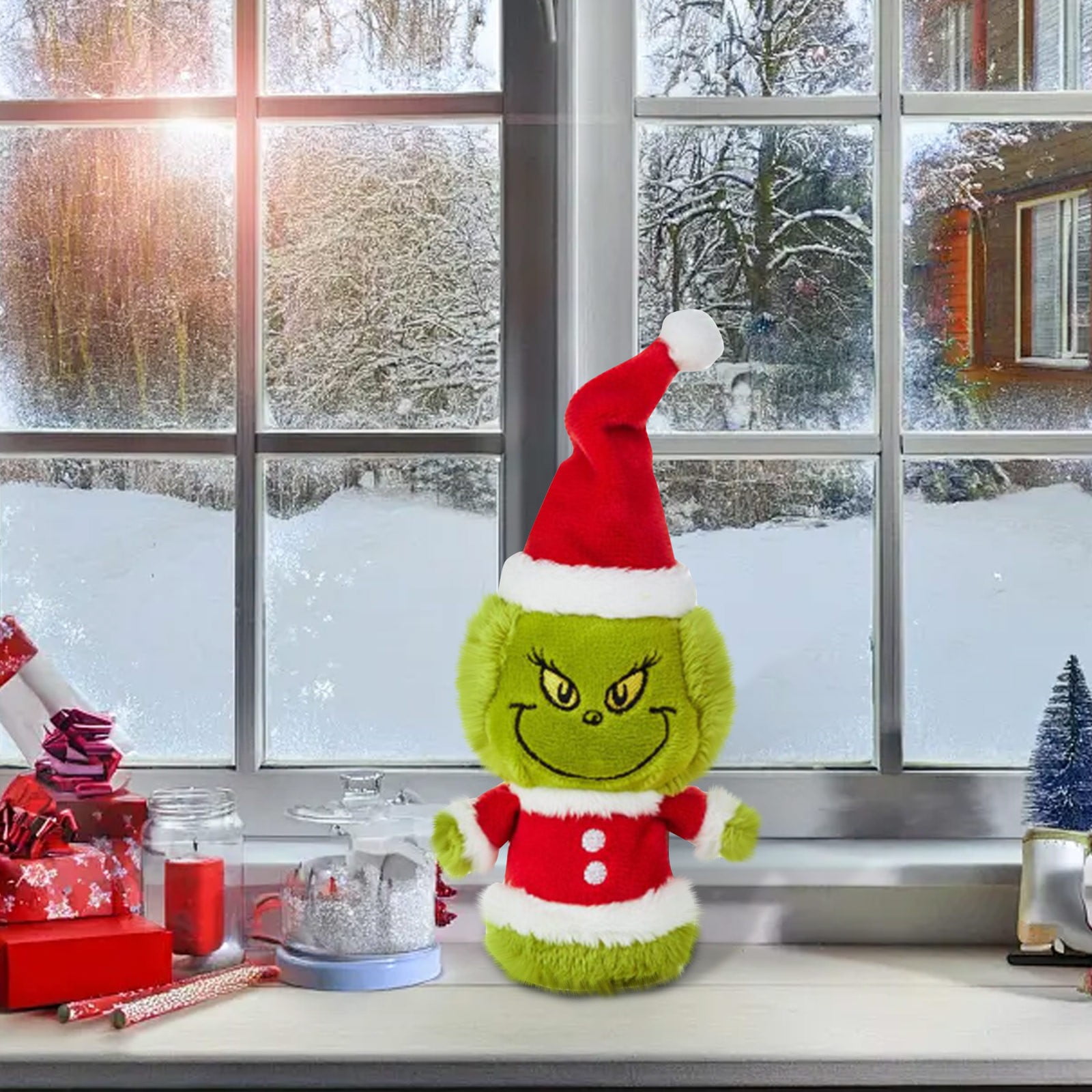 JCToys Grinch Christmas Plush Doll, Soft Cartoon Rag Doll Style Toy, PP ...