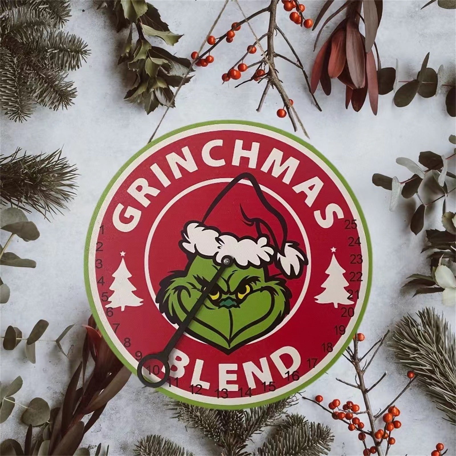 JCToys Grinch Christmas Snowman Countdown Calendar Door Sign Outdoor ...