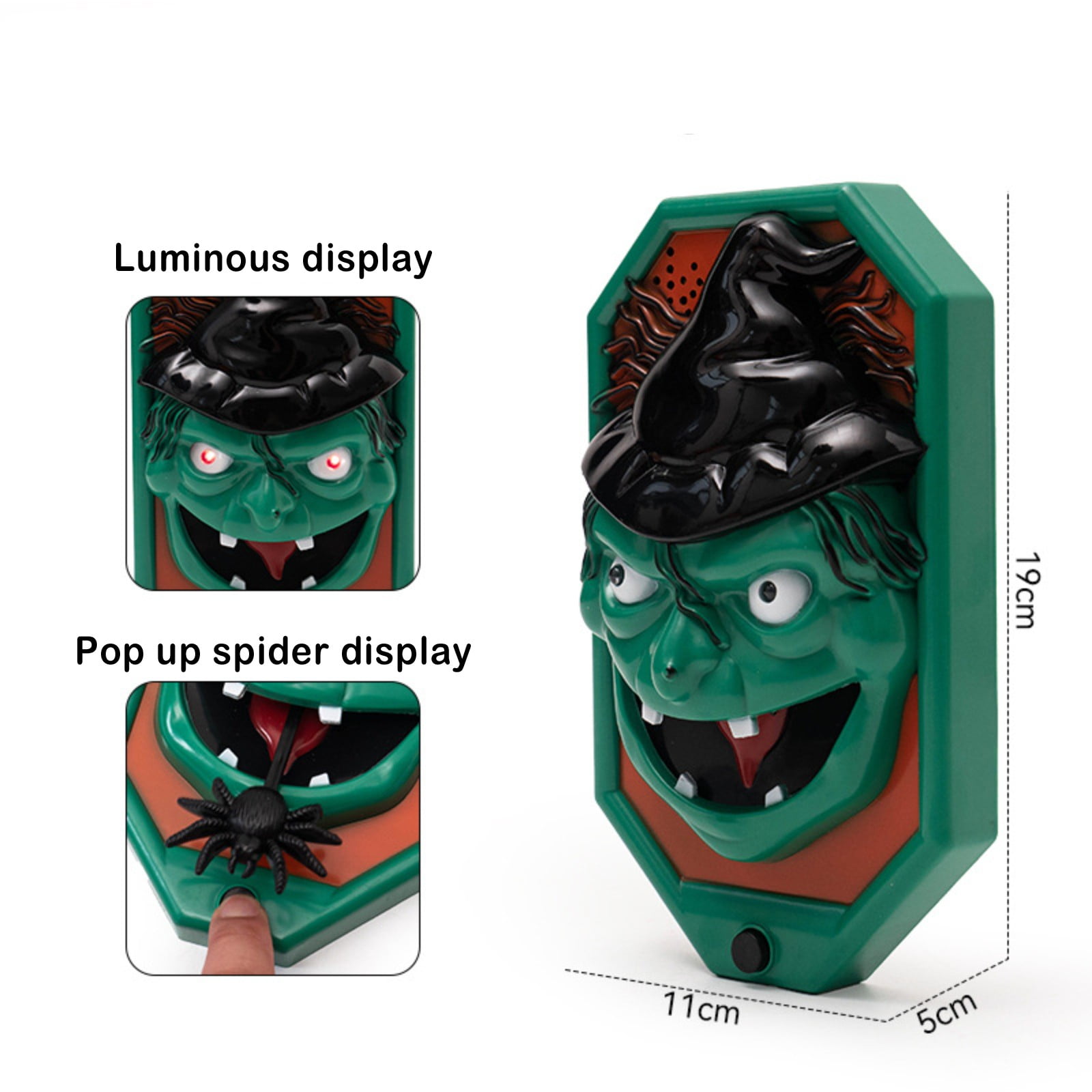 JCToys Halloween Doorbell, Horror Haunted House Doorbell with Spooky ...