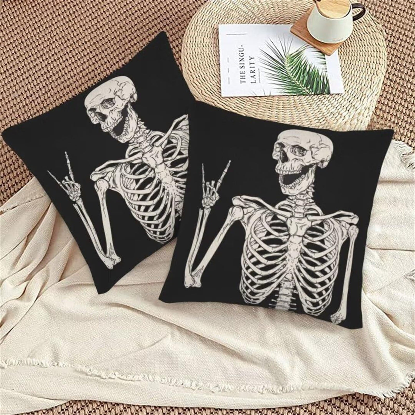 JCToys Halloween Poseable Skeleton, Full Body Skeleton with Movable ...