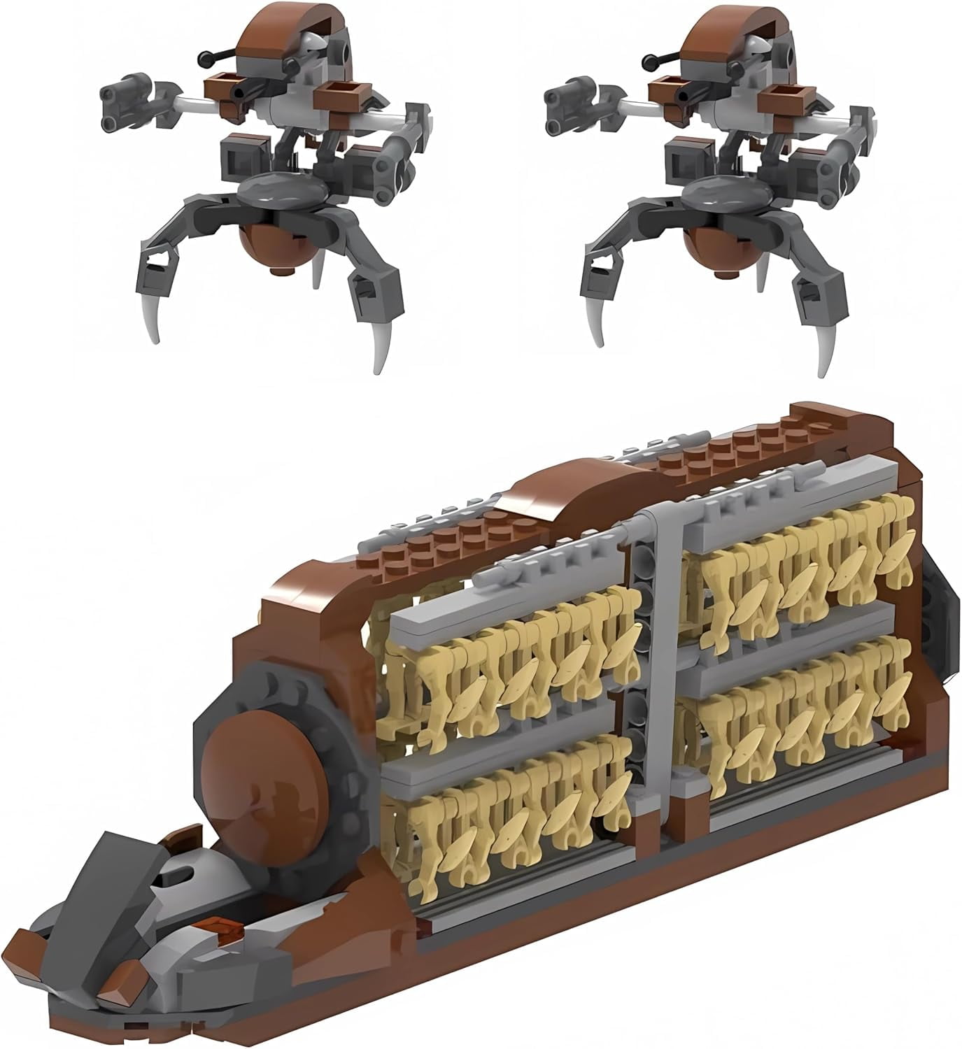 JCToys Star War 32 Pieces Battle Soldiers Army Clanker Platoon Attack Craft Building Kit with 2 ...