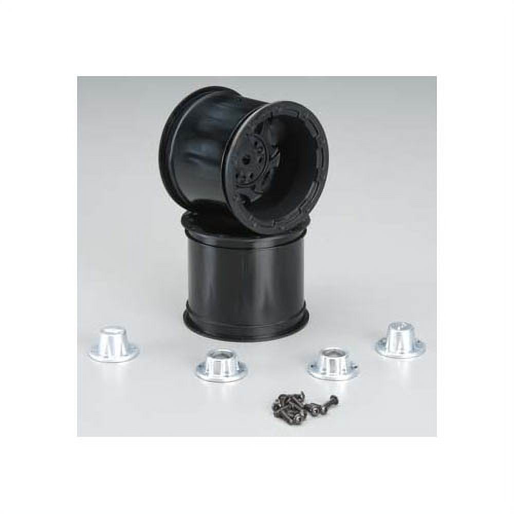 JConcepts 3335B Tense Front Wheels Rustler/Stampede Black W/Caps (2 ...