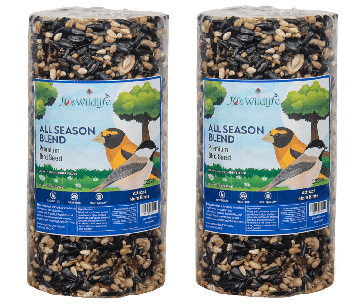 JCs Wildlife All Season Blend Premium Bird Seed Small Cylinder, 1.75 lb ...