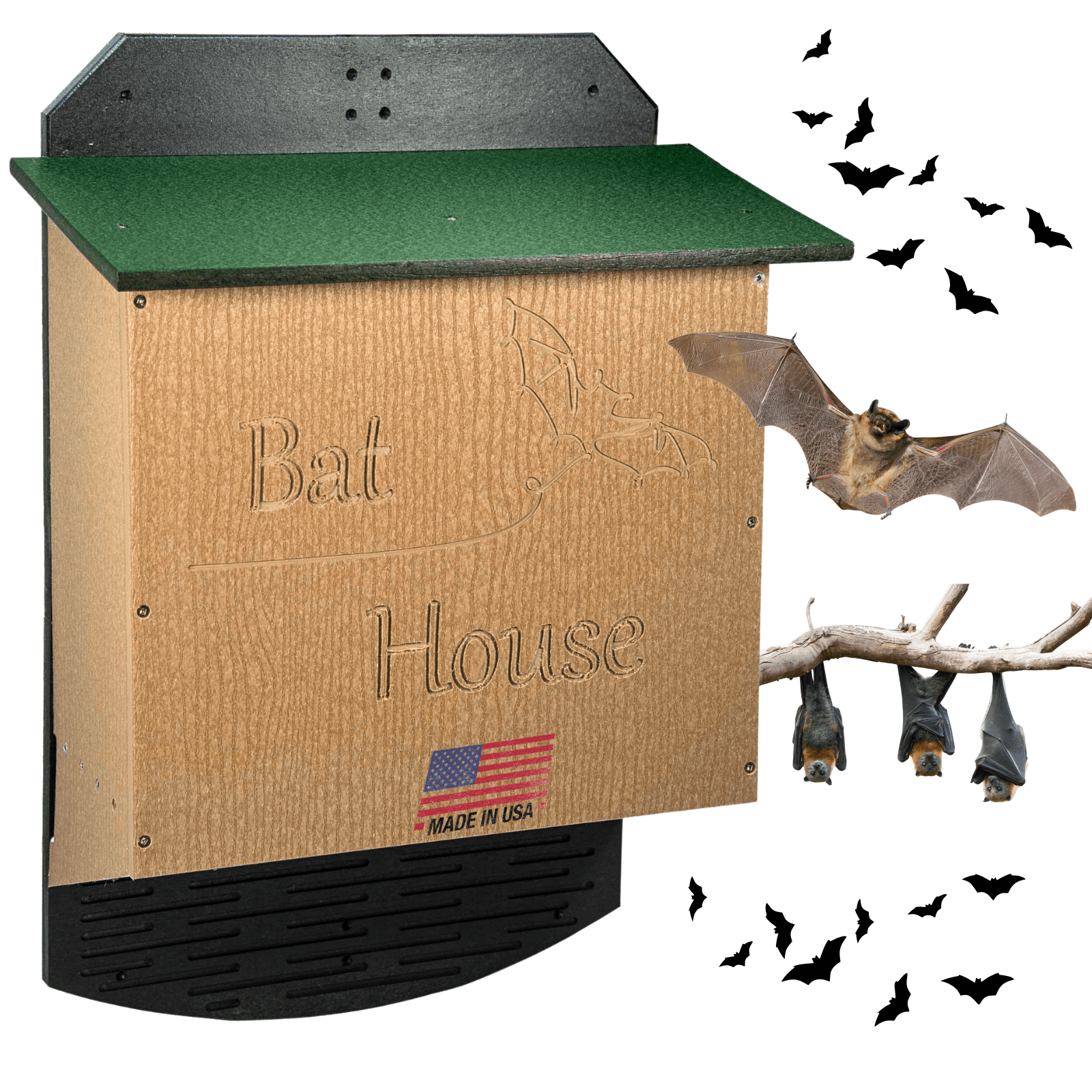 JCs Wildlife Recycled Poly Lumber 5 Chamber Bat House - Walmart.com