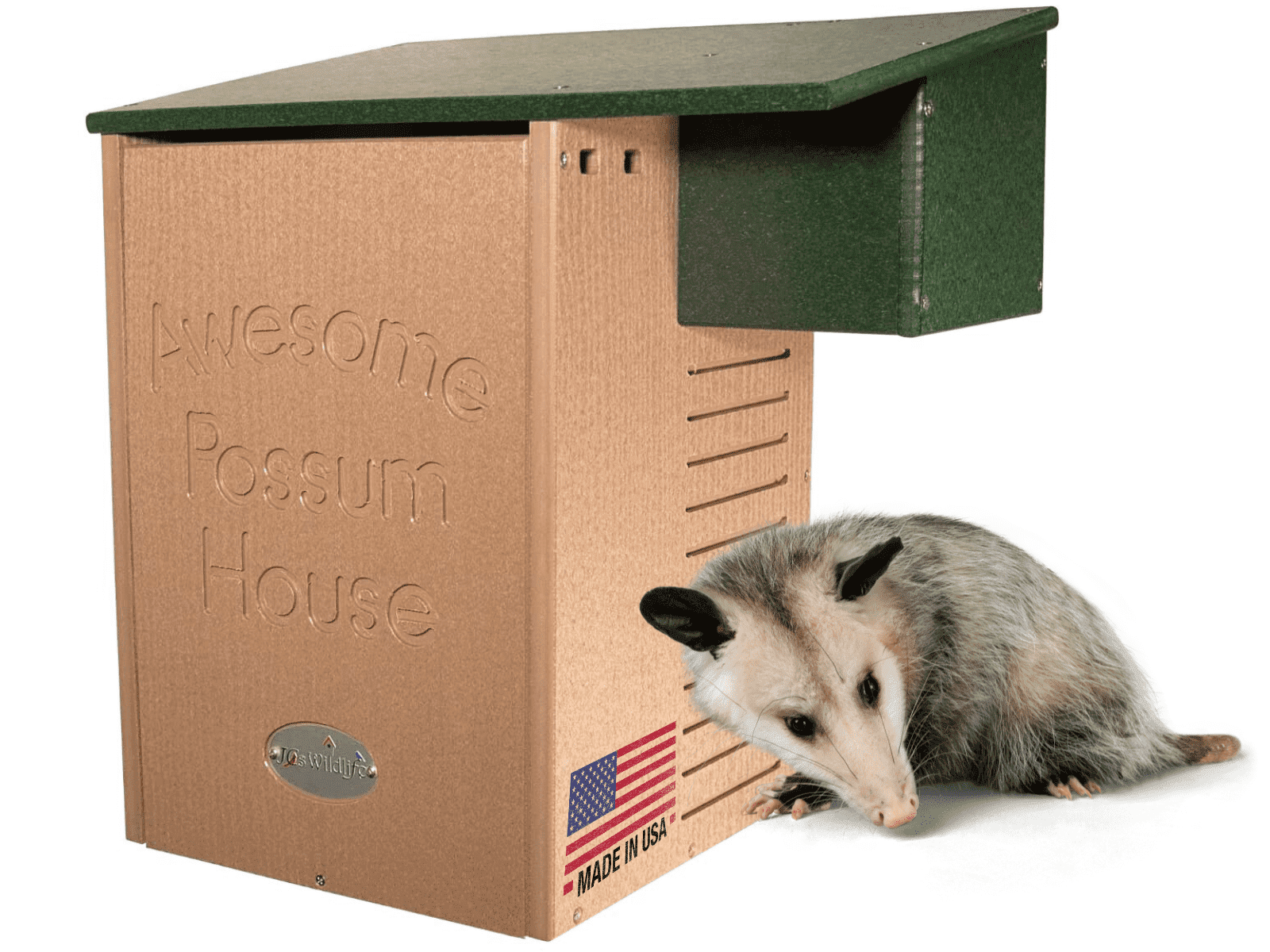JCS Wildlife Recycled Poly Lumber Awesome Possum House - Outdoor ...
