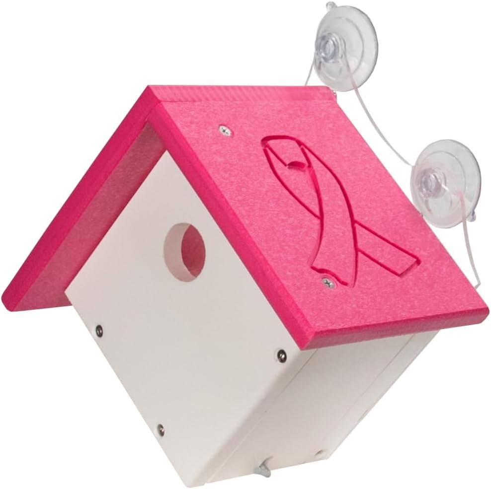 JCs Wildlife Recycled Poly Lumber Window-Mount Wren House (Pink/White ...