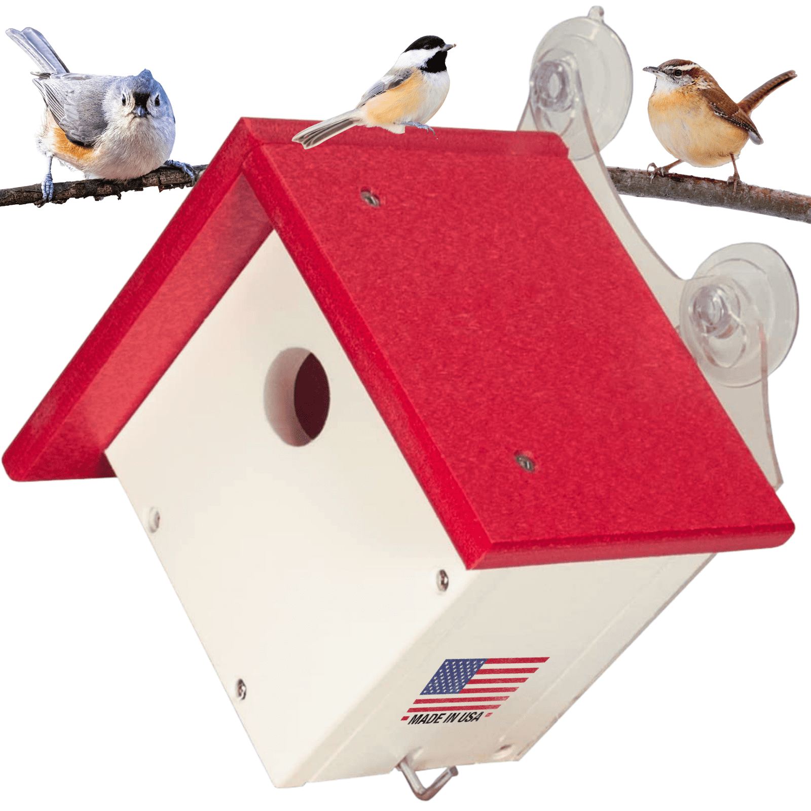 JCs Wildlife Recycled Poly Lumber Window-Mount Wren House (Red ...