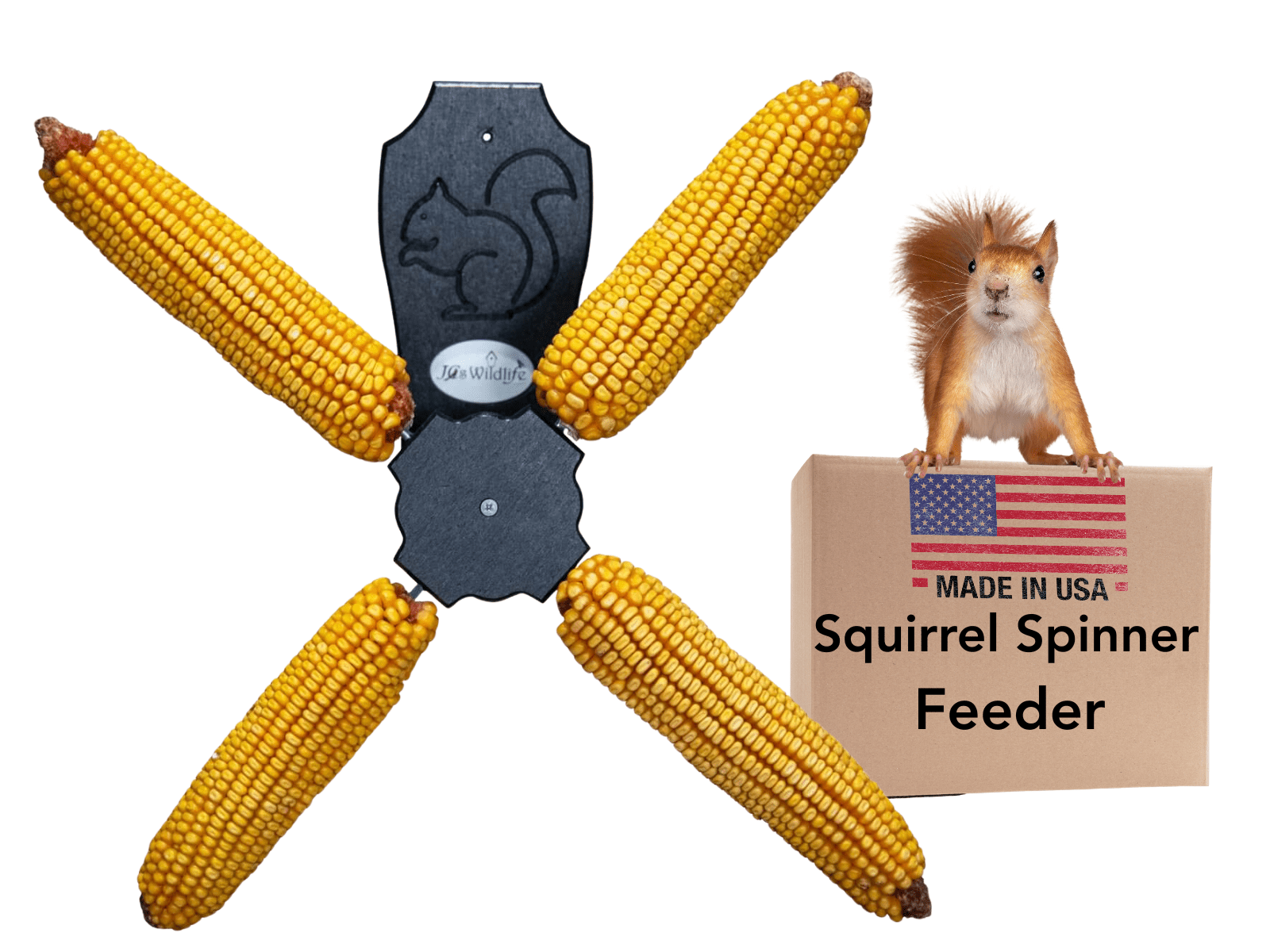 JCS Wildlife Squirrel Spinner Corn Cob Feeder – Fun, Durable, and Eco ...
