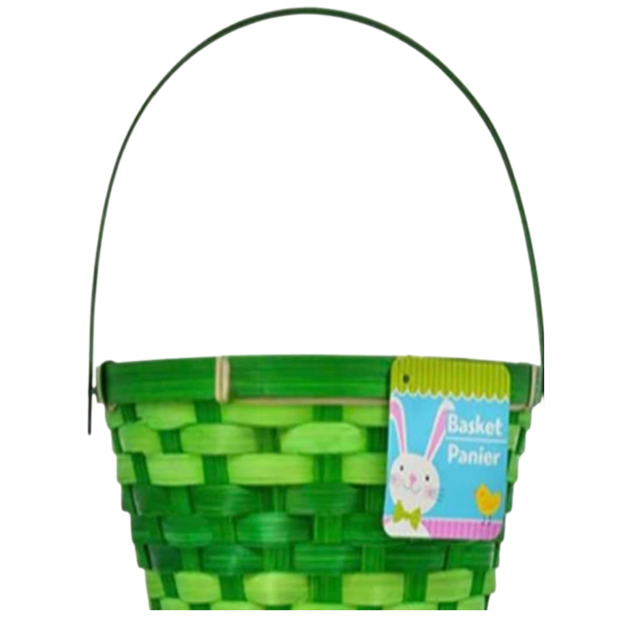 JD Easter Woven Bamboo Basket Green with Hinged Handles with Easter ...