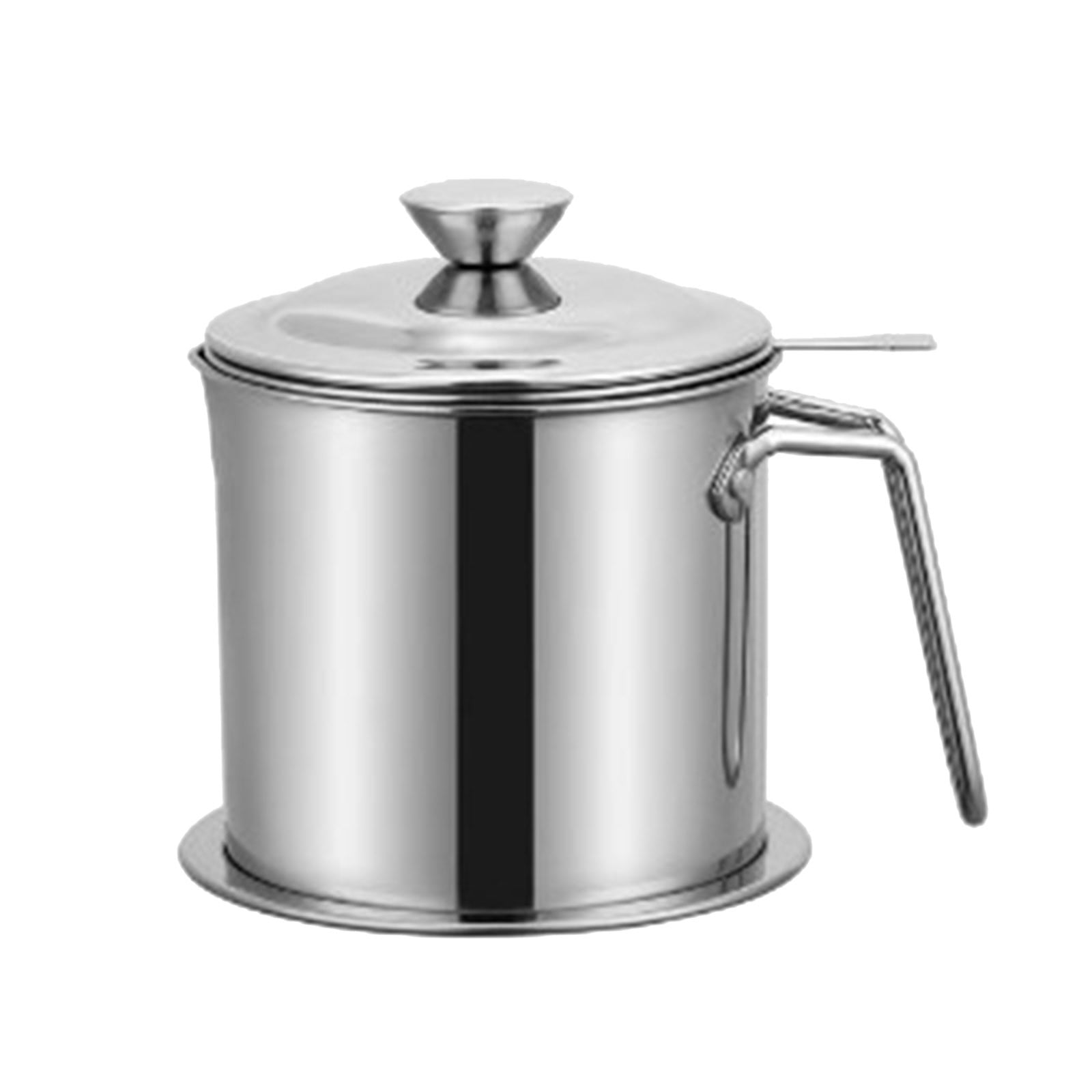 JDEFEG 1.3L Oil Pot Stainless Steel Oil Filtering Pot Household Large ...