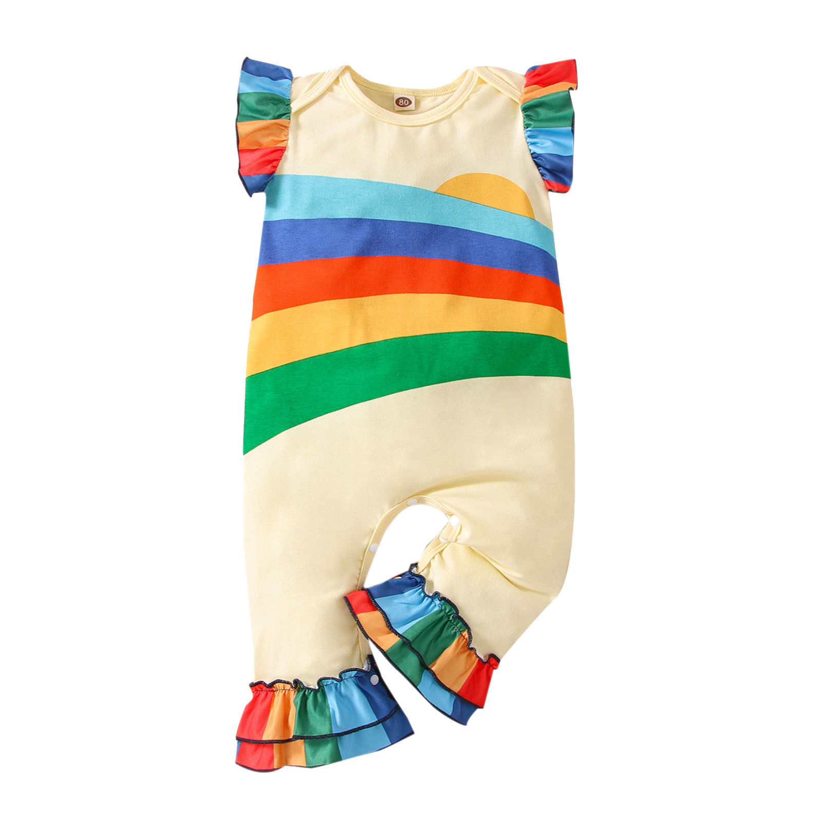 JDEFEG 3 Month Outfits Romper Jumpsuit Printed Rainbow Boys Cartoon ...