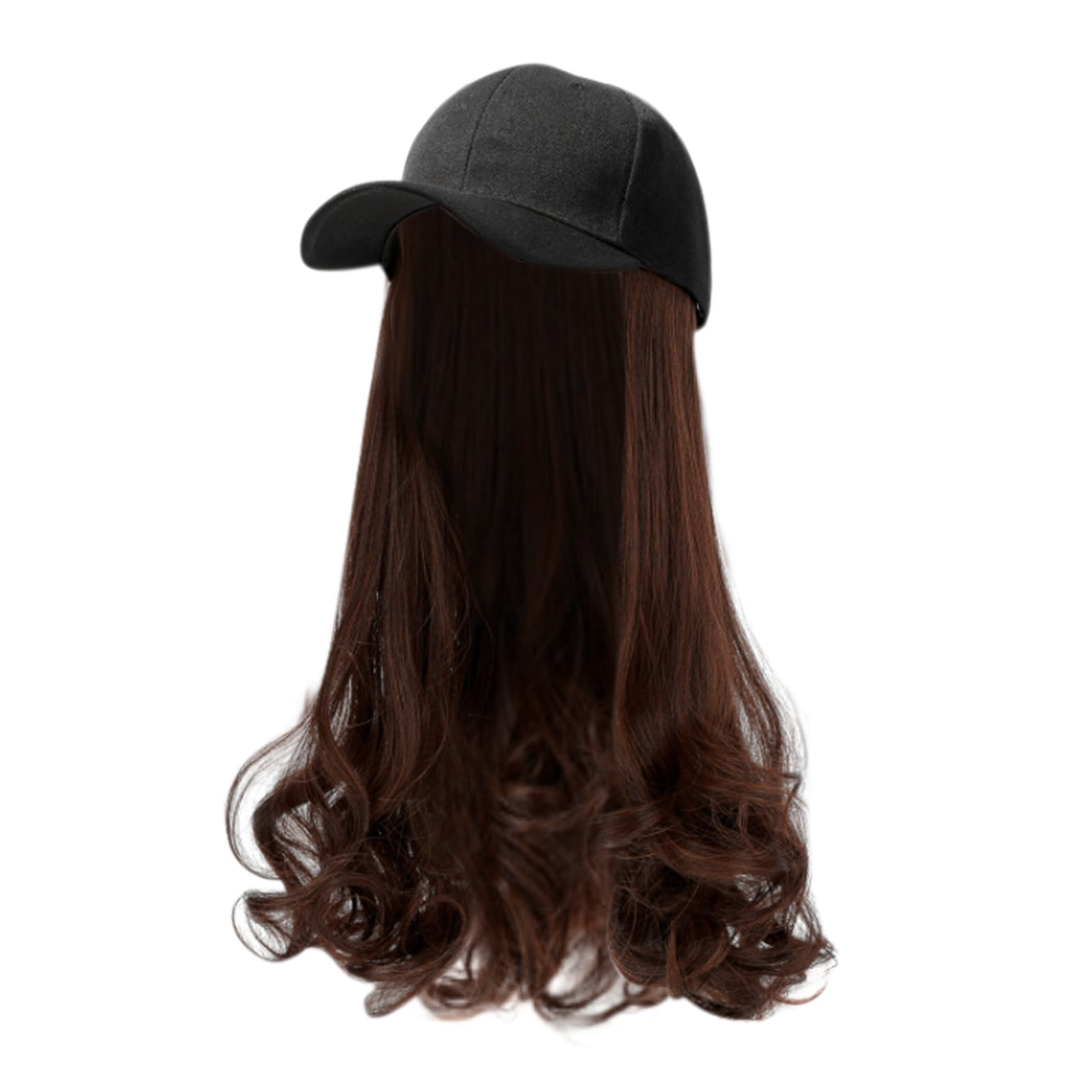 JDEFEG Baseball Cap with Hair Extensions Synthetic Hair Wig Baseball ...