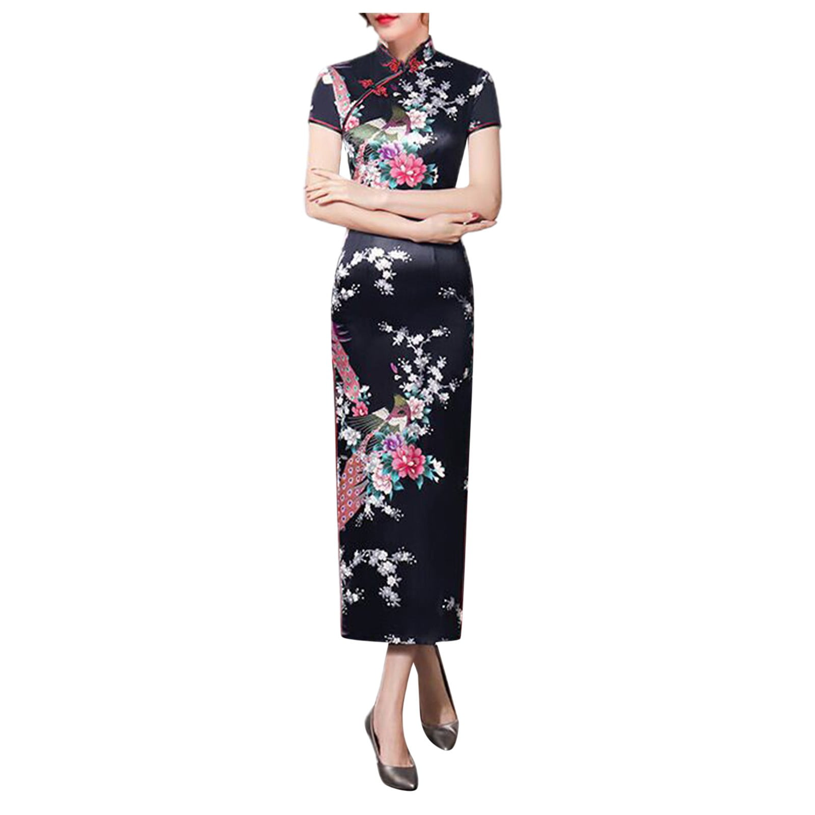 JDEFEG Dresses for Women Classic Women Retro Elegant Catwalk ...
