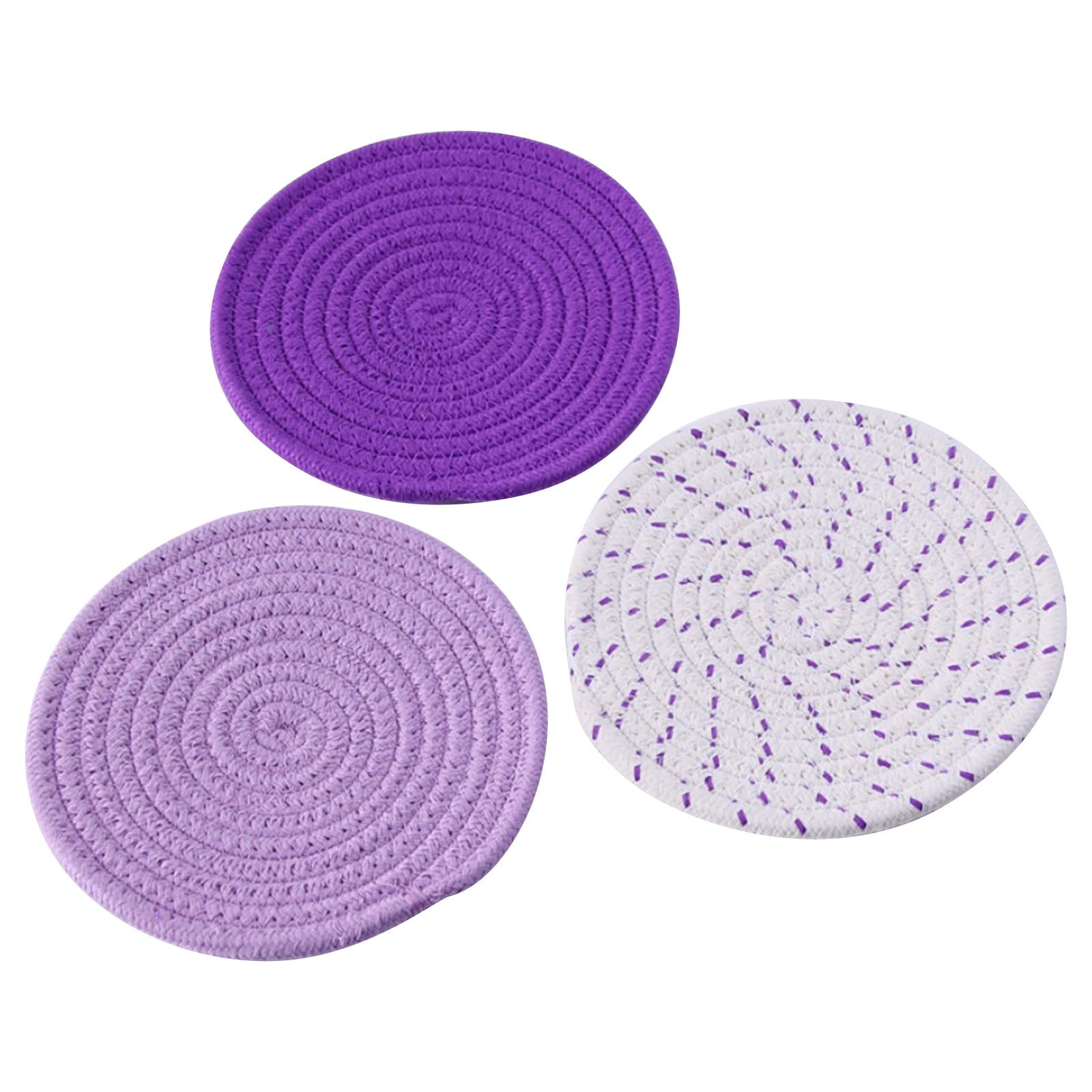 JDEFEG End Table Mats Round 3Pcs Place Mat Thickened Tray Mat ...