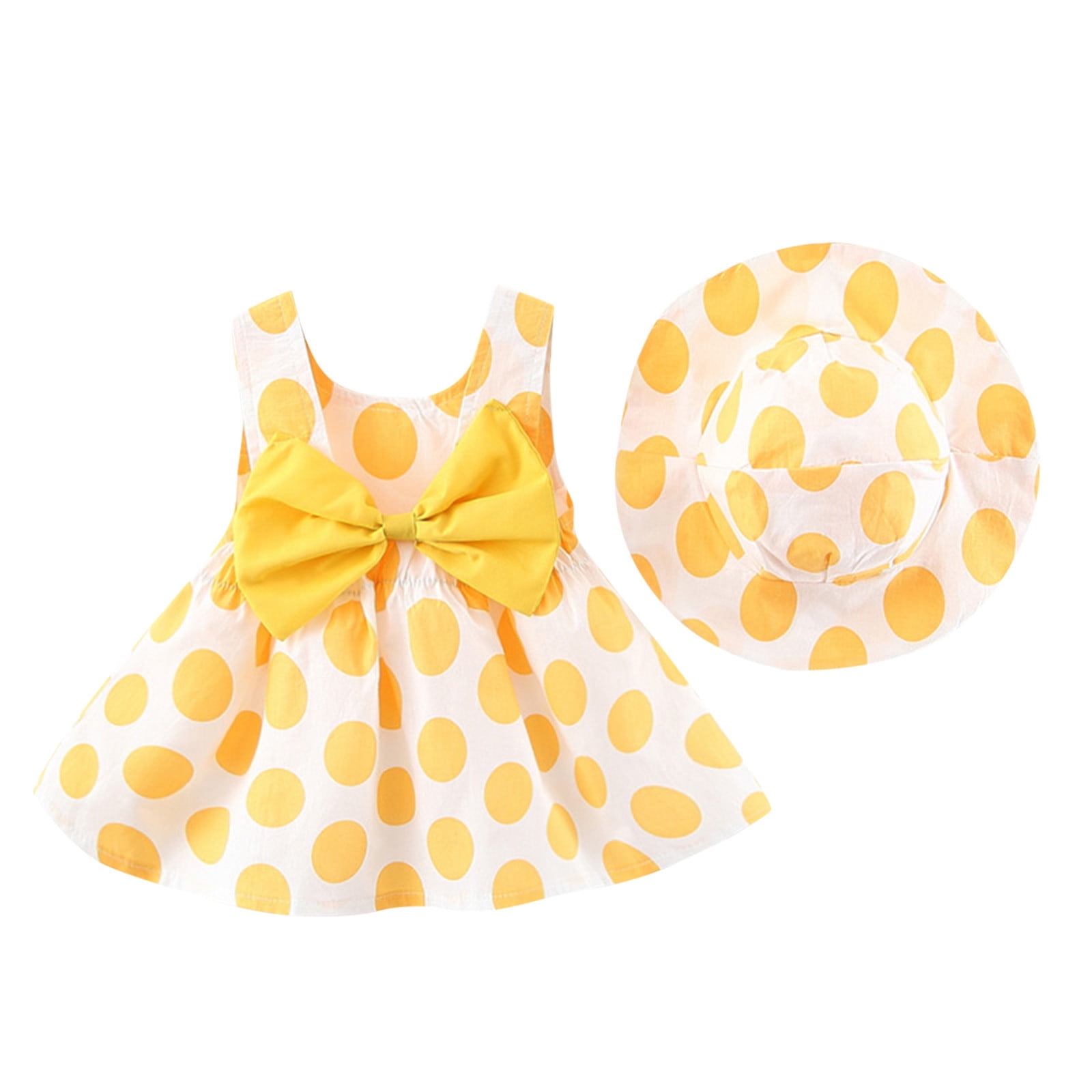 JDEFEG Frocks Girls 3_4Years Dress Hat Vacation Beach Girls Dresses ...